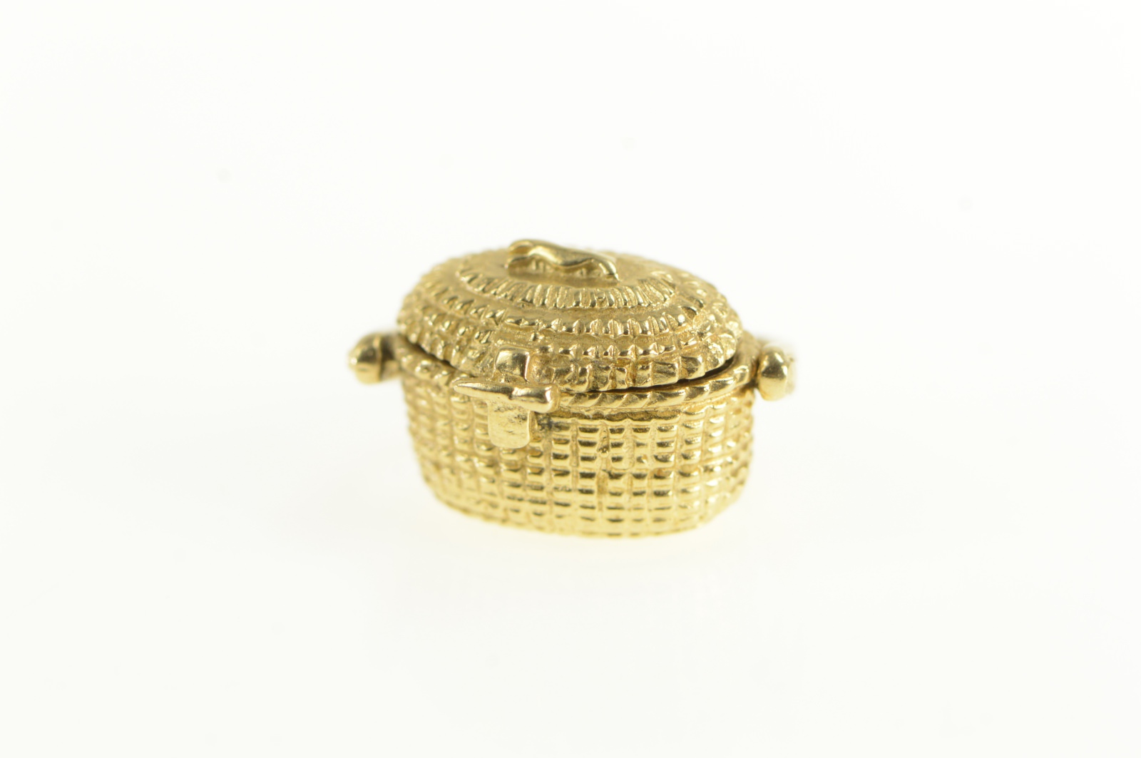 14K 3D Articulated Longaberger Picnic Basket Yellow Gold Charm/Pendant ...