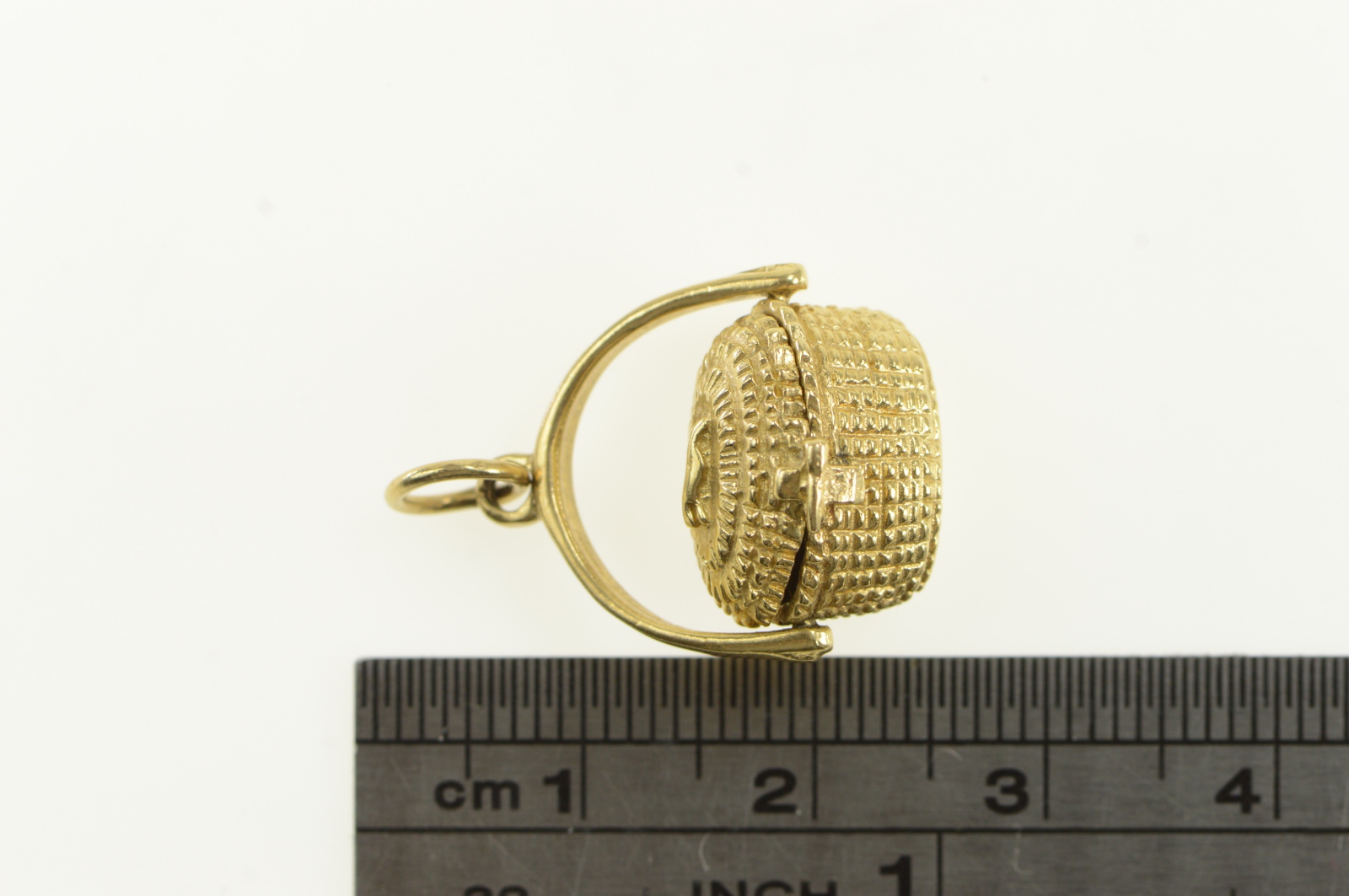 14K 3D Articulated Longaberger Picnic Basket Yellow Gold Charm/Pendant ...