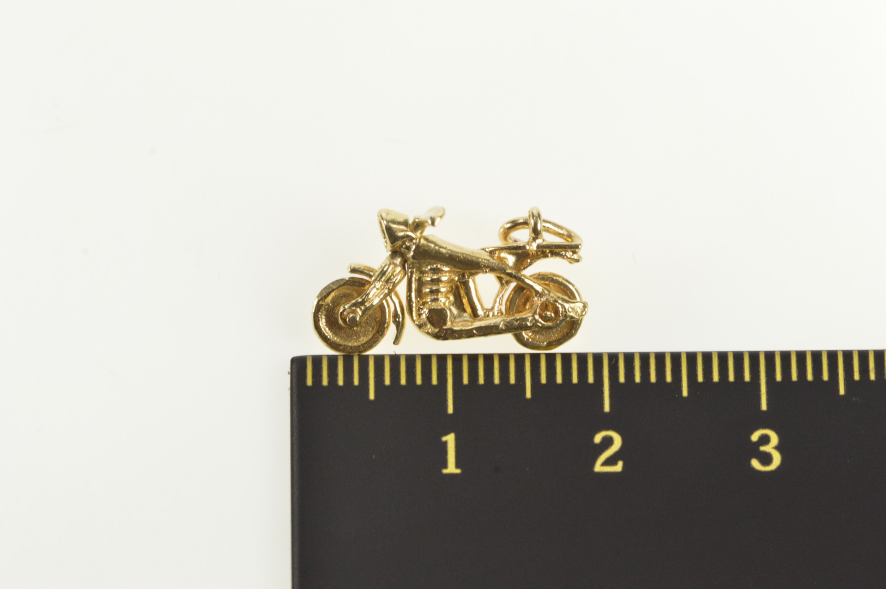 14K 3D Articulated Motorcycle Chopper Bike Biker Yellow Gold Charm ...