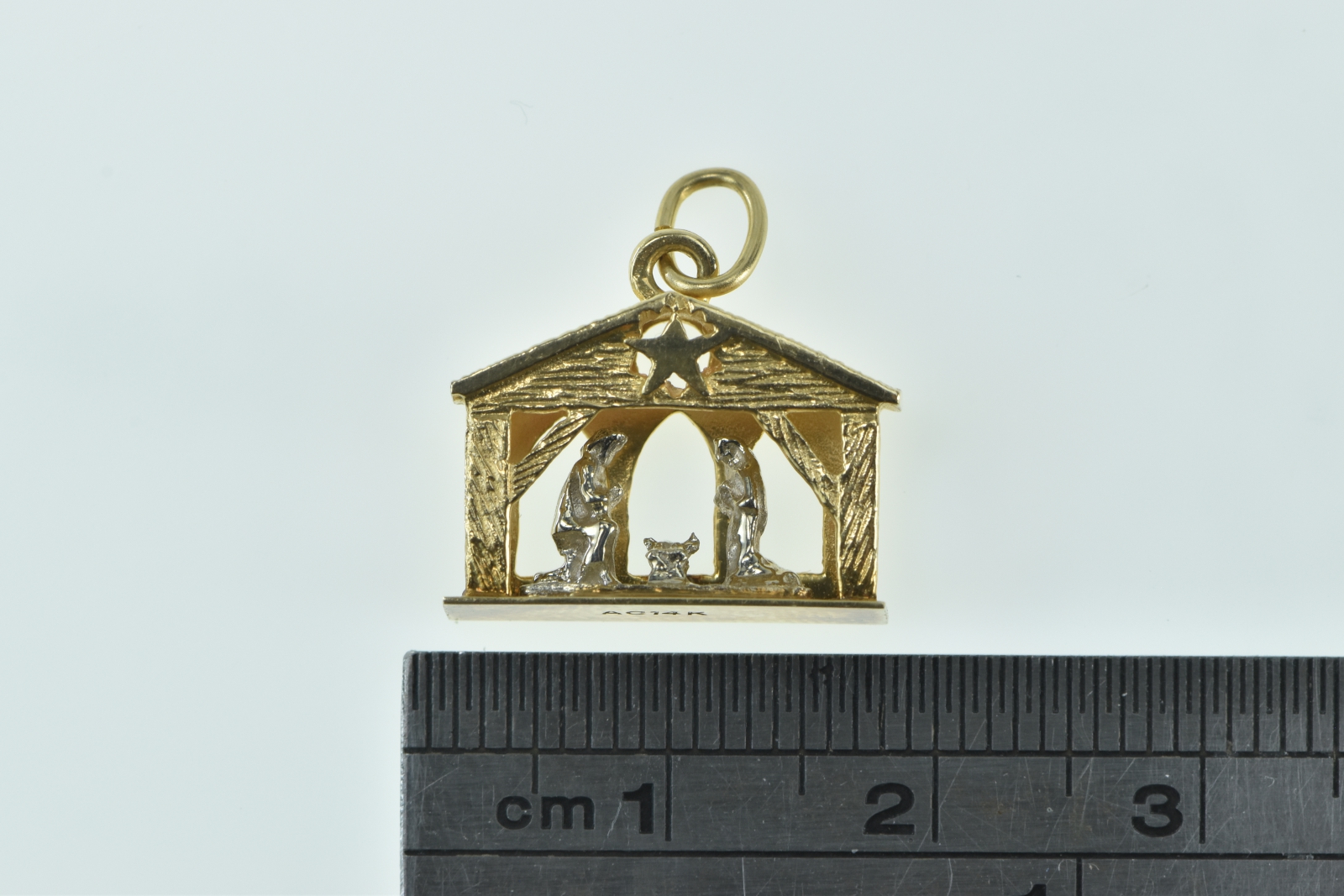 14K 3D Articulated Nativity Scene Biblical Yellow Gold Charm/Pendant ...