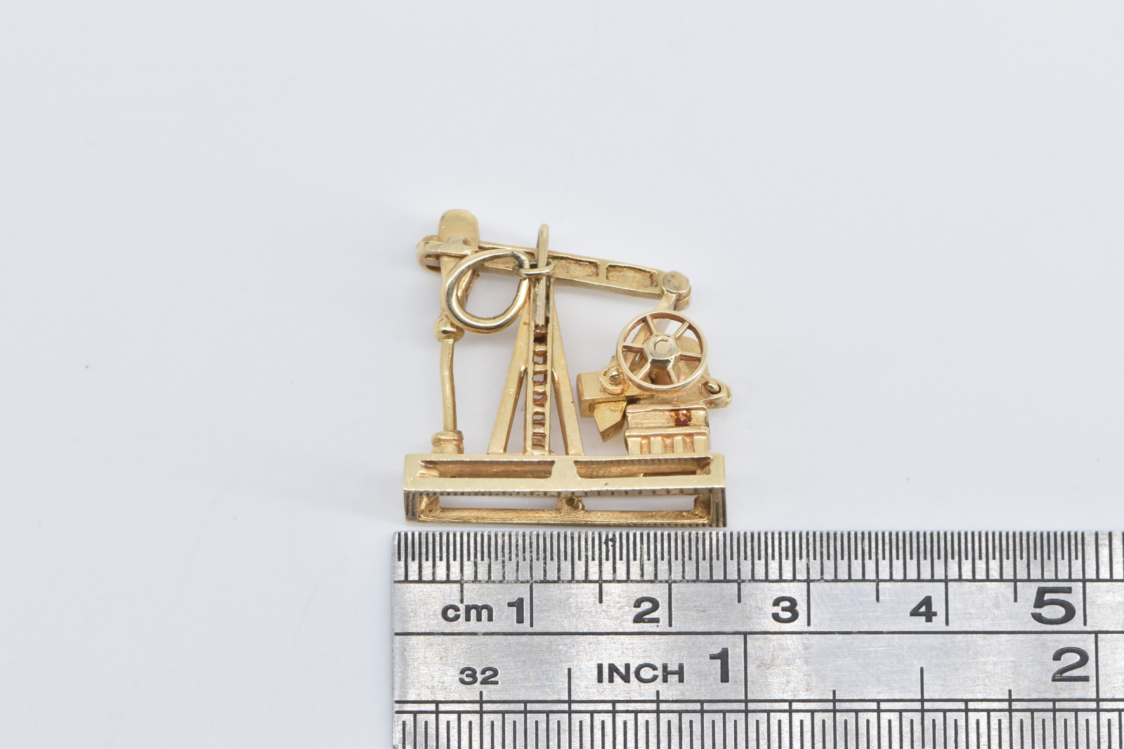 14K 3D Articulated Oil Rig Drill Derrick Yellow Gold Charm/Pendant ...