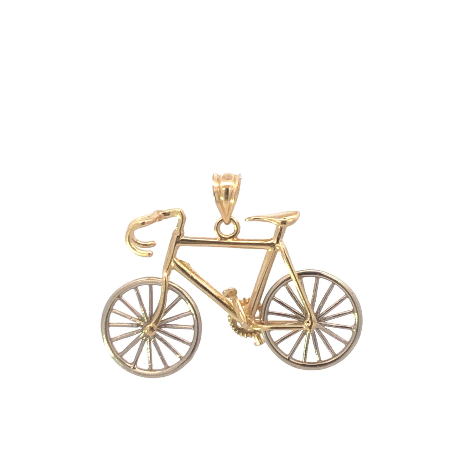 14K 3D Articulated Vintage Bike Bicycle Yellow Gold Charm/Pendant ...