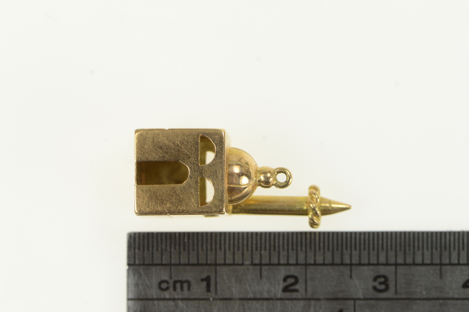 14K 3D Artisanal Mosque Turkish Building Domed Yellow Gold Charm ...