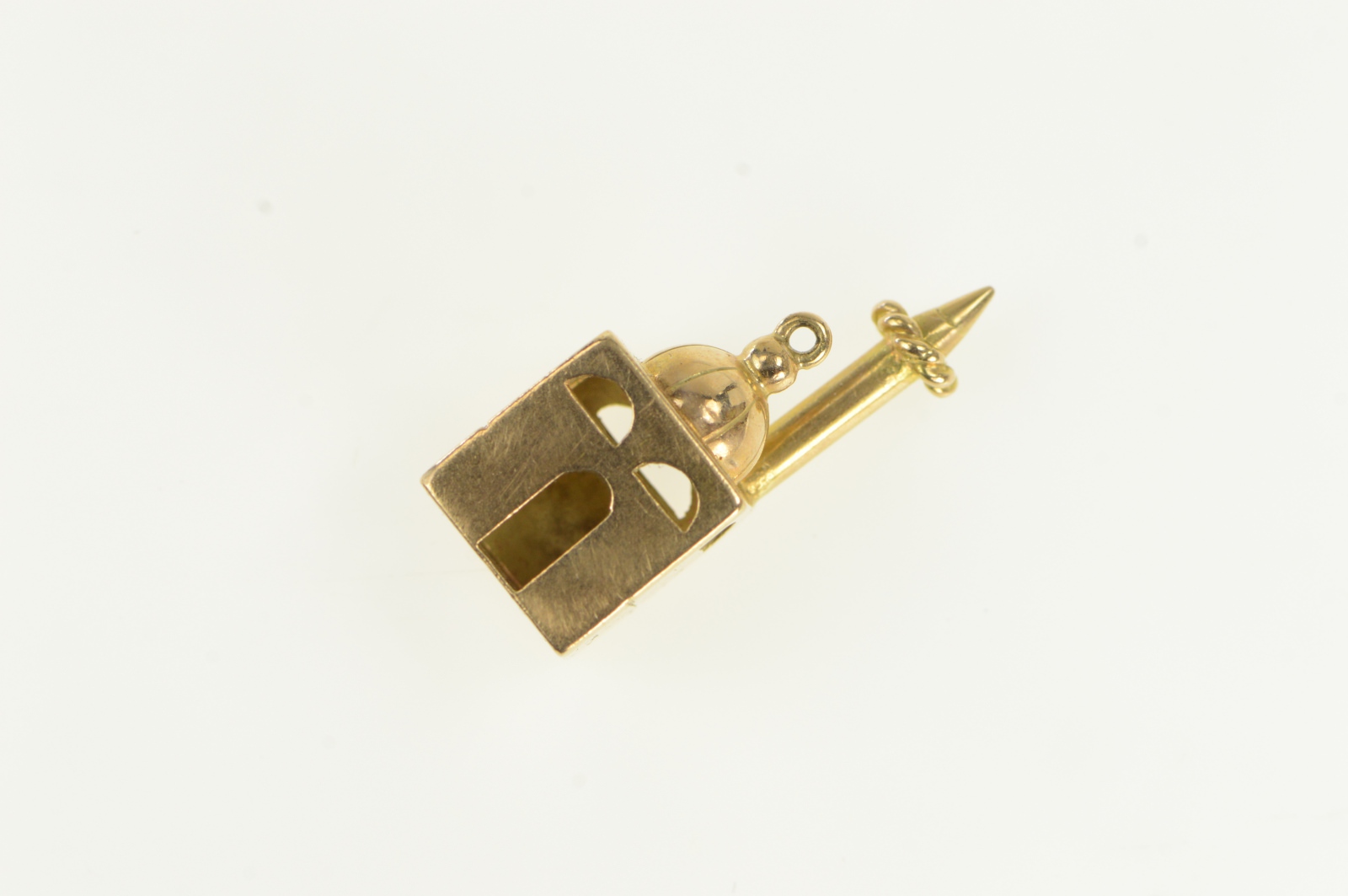 14K 3D Artisanal Mosque Turkish Building Domed Yellow Gold Charm ...
