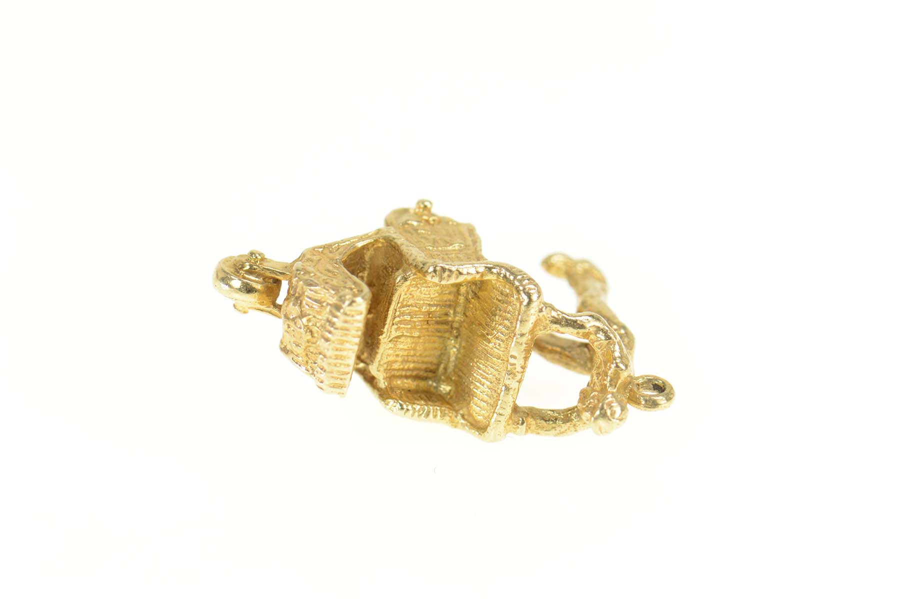 14K 3D Boardwalk Cart Pusher Beach Motif Yellow Gold Charm/Pendant ...