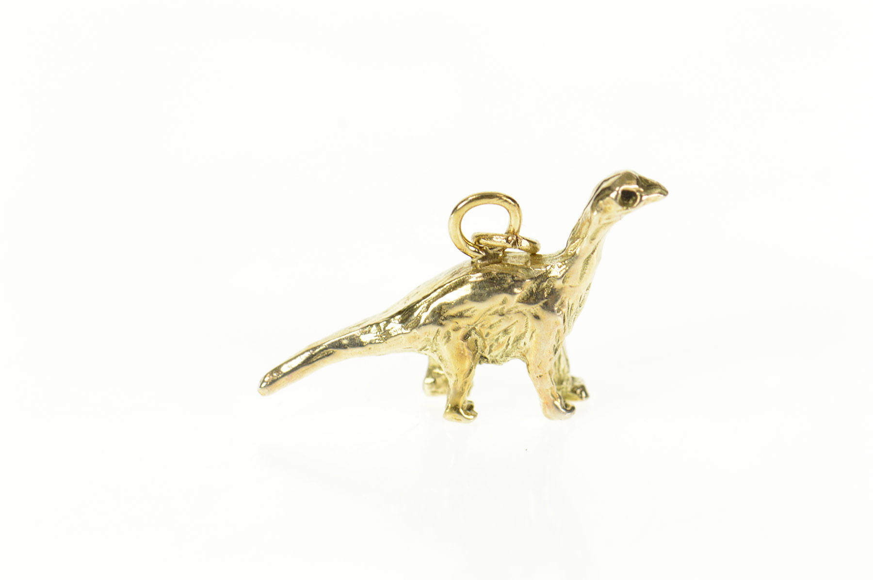 14K 3D Brontosaurus Long Neck Dinosaur Yellow Gold Charm/Pendant ...