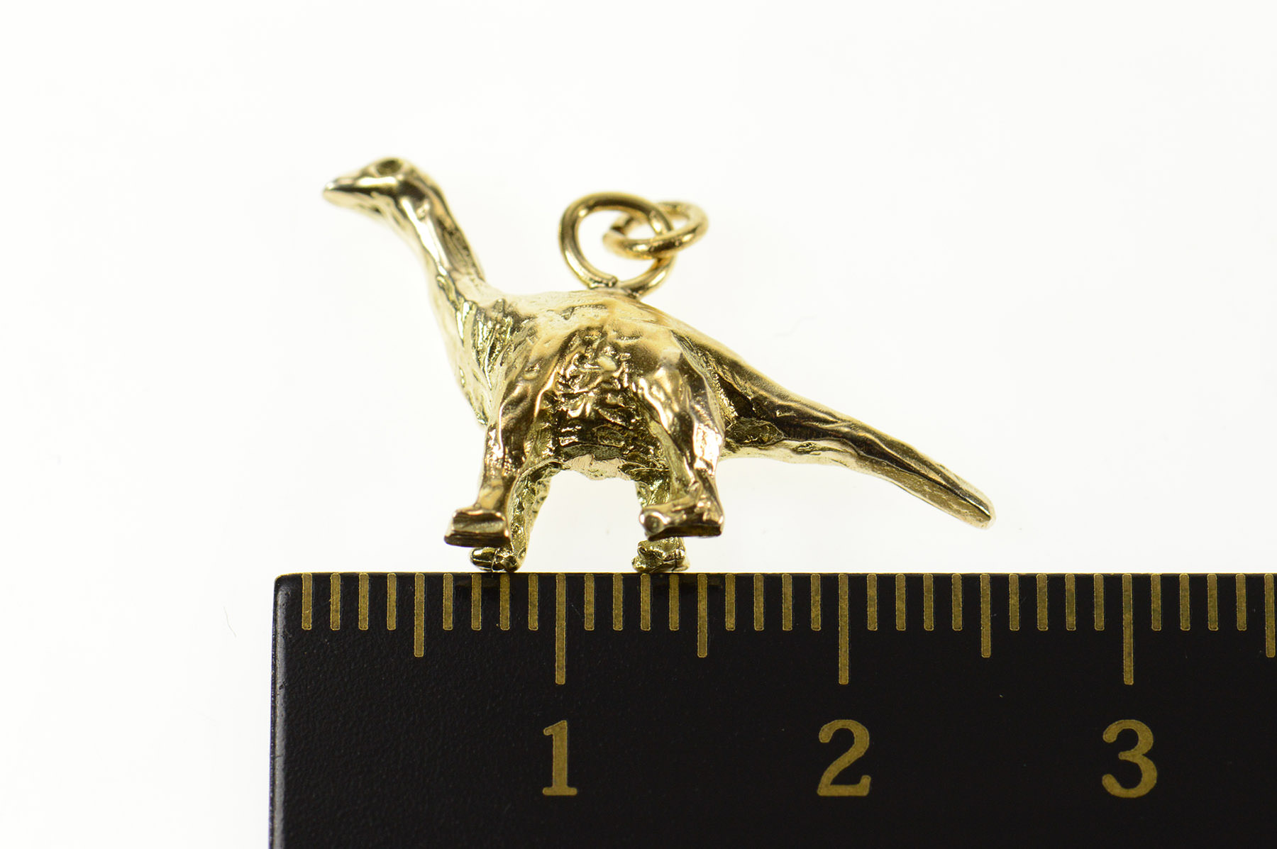 14K 3D Brontosaurus Long Neck Dinosaur Yellow Gold Charm/Pendant ...