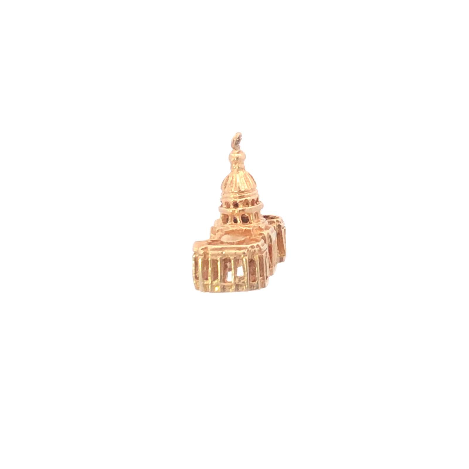 14K 3D Capitol Building USA Washington DC Yellow Gold Charm/Pendant ...