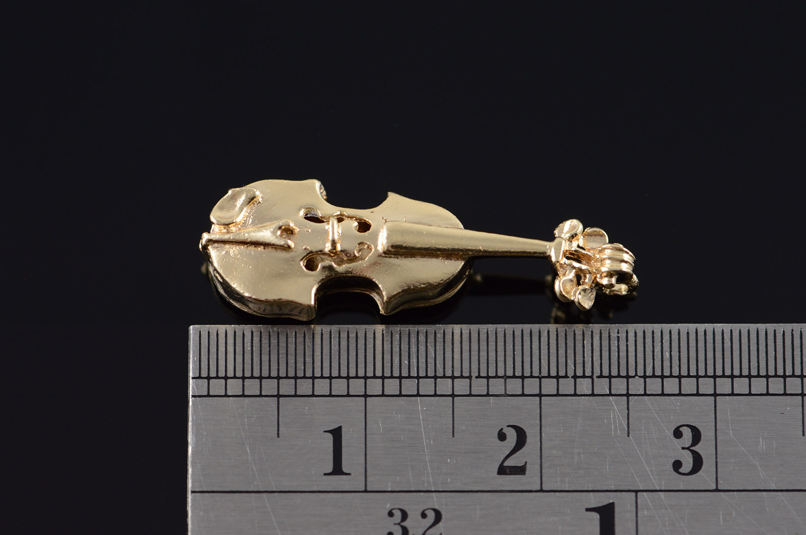 14K 3D Cello Violin Musical Instrument Yellow Gold Charm/Pendant ...