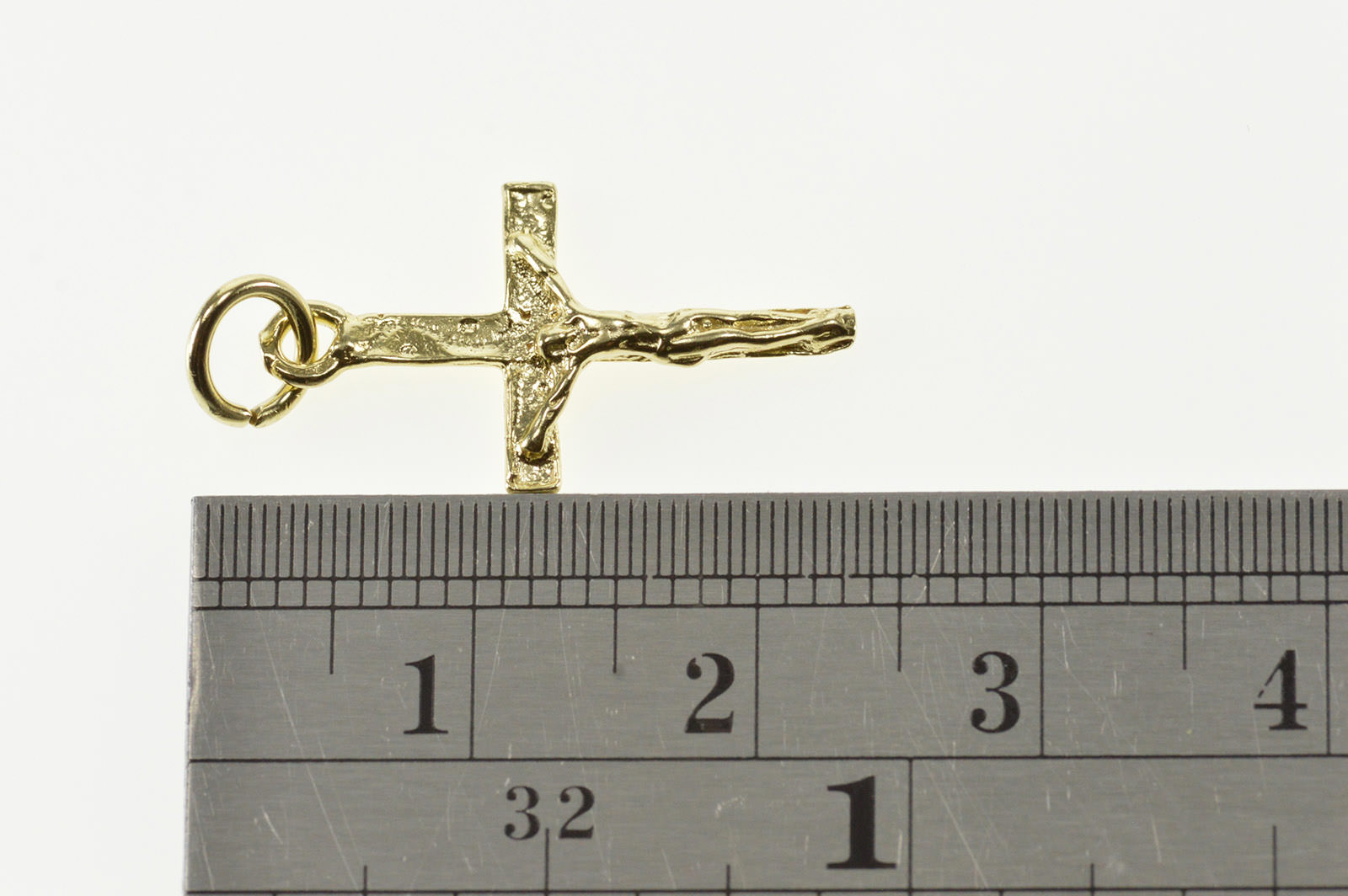 14K 3D Crucifix Stylized Cross Christian Symbol Yellow Gold Charm ...