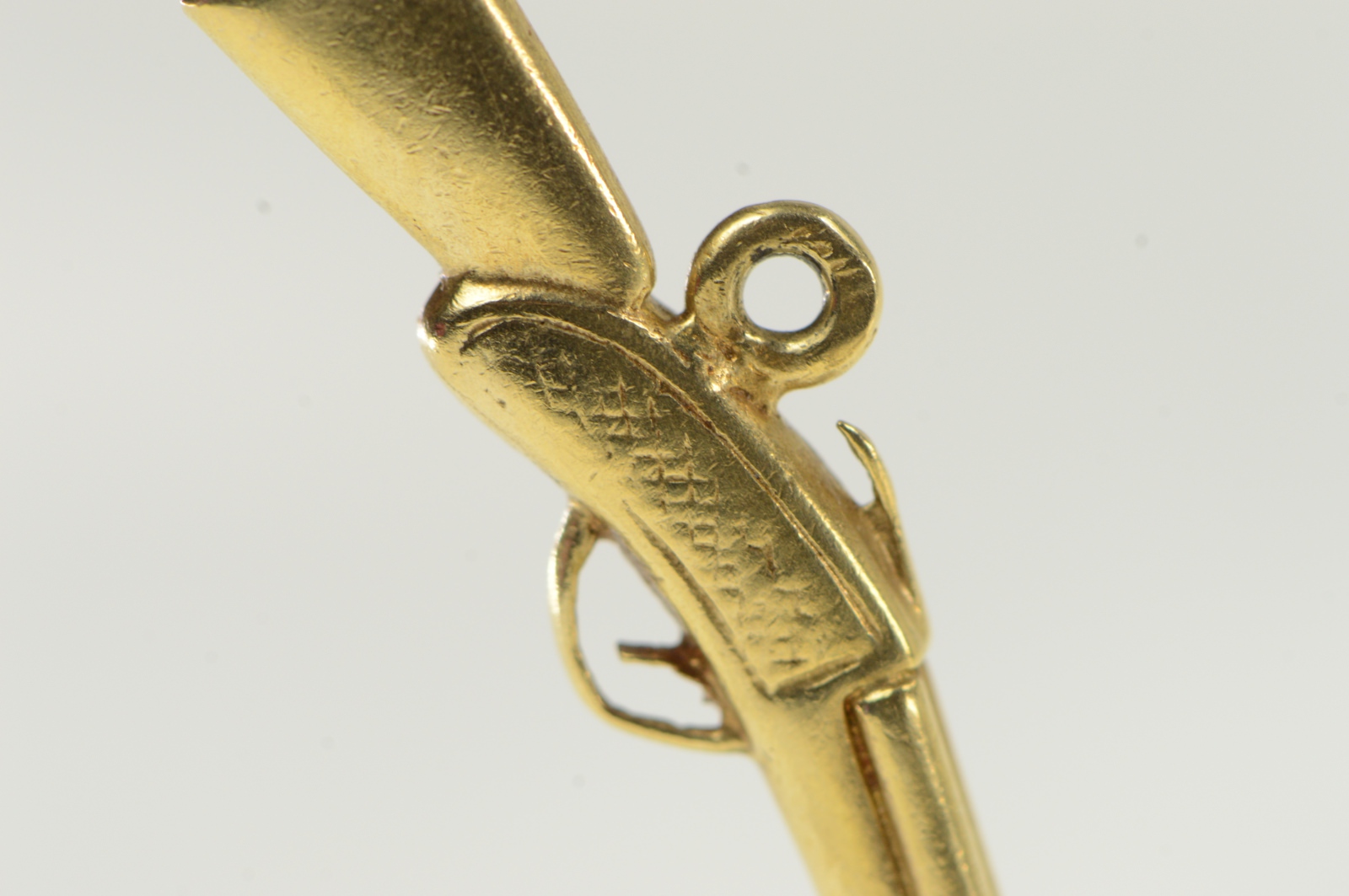 14K 3D Double Barrel Shotgun Vintage Gun Yellow Gold Charm/Pendant ...