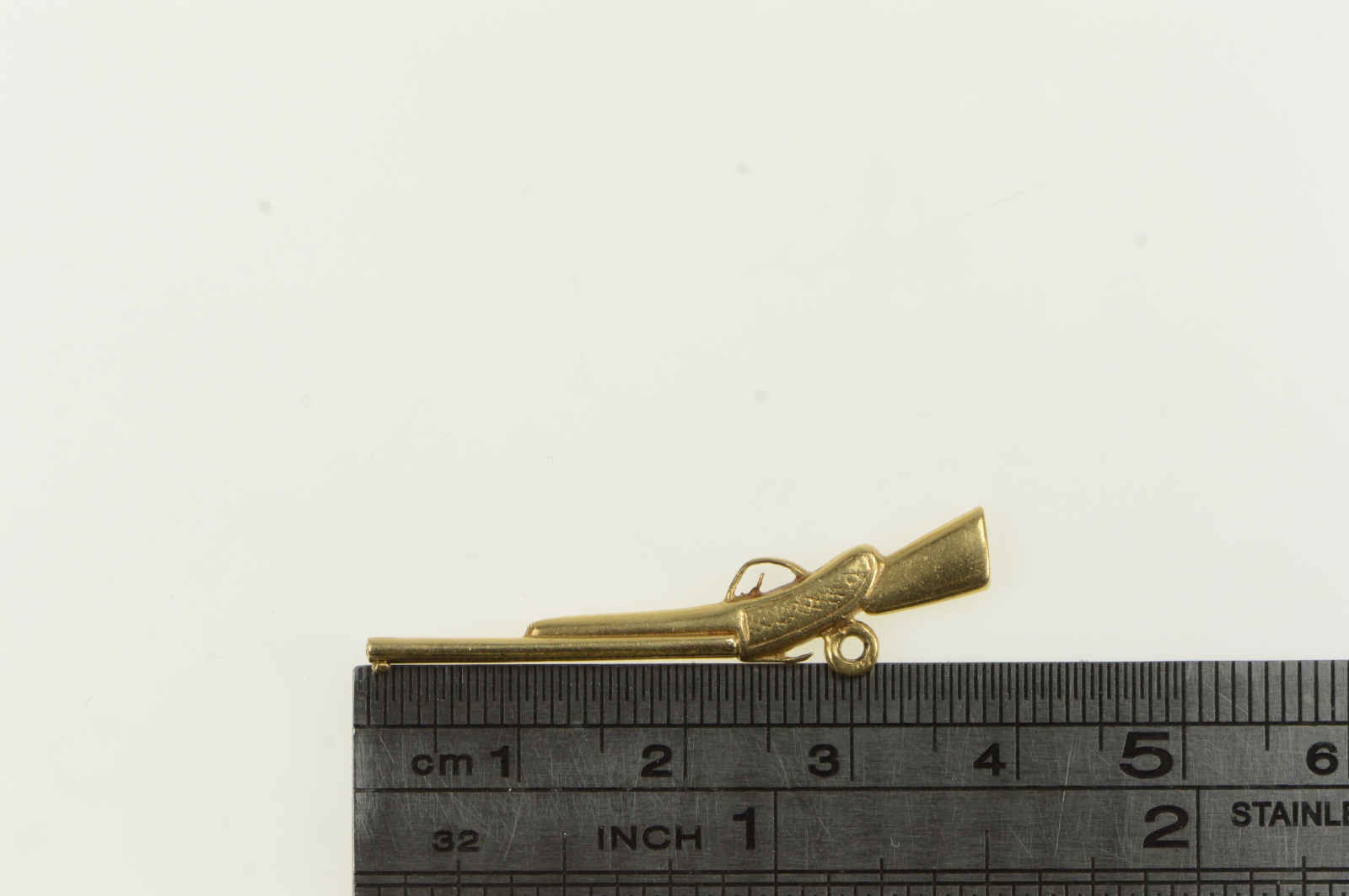 14K 3D Double Barrel Shotgun Vintage Gun Yellow Gold Charm/Pendant ...