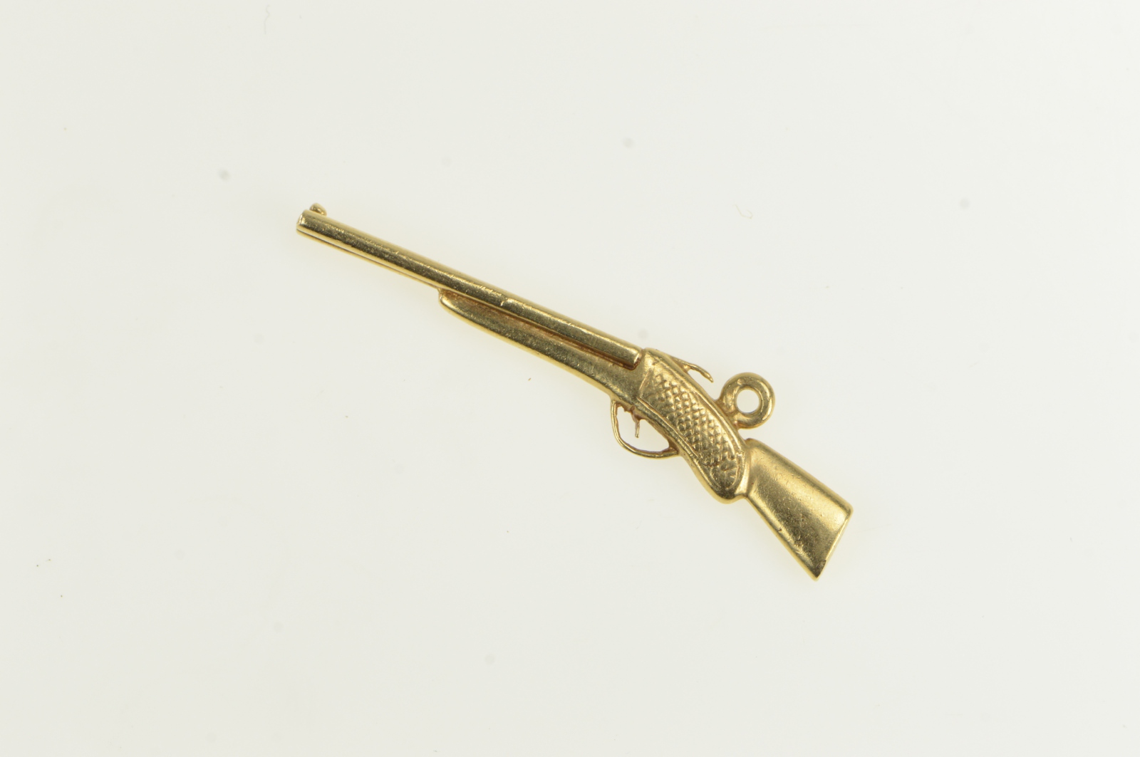 14K 3D Double Barrel Shotgun Vintage Gun Yellow Gold Charm/Pendant ...