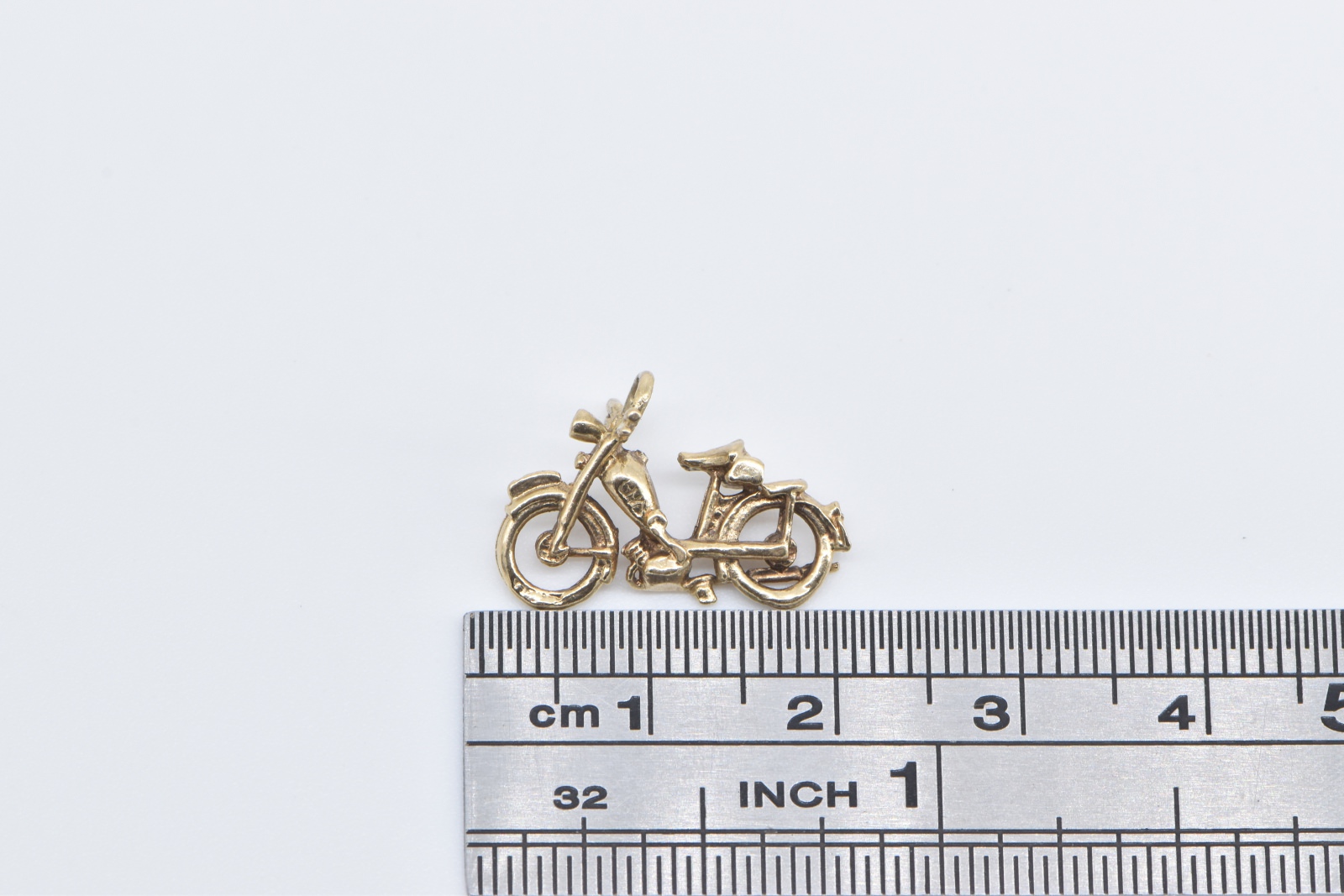 14K 3D Motorcycle Vintage Travel Biker Chopper Yellow Gold Charm ...