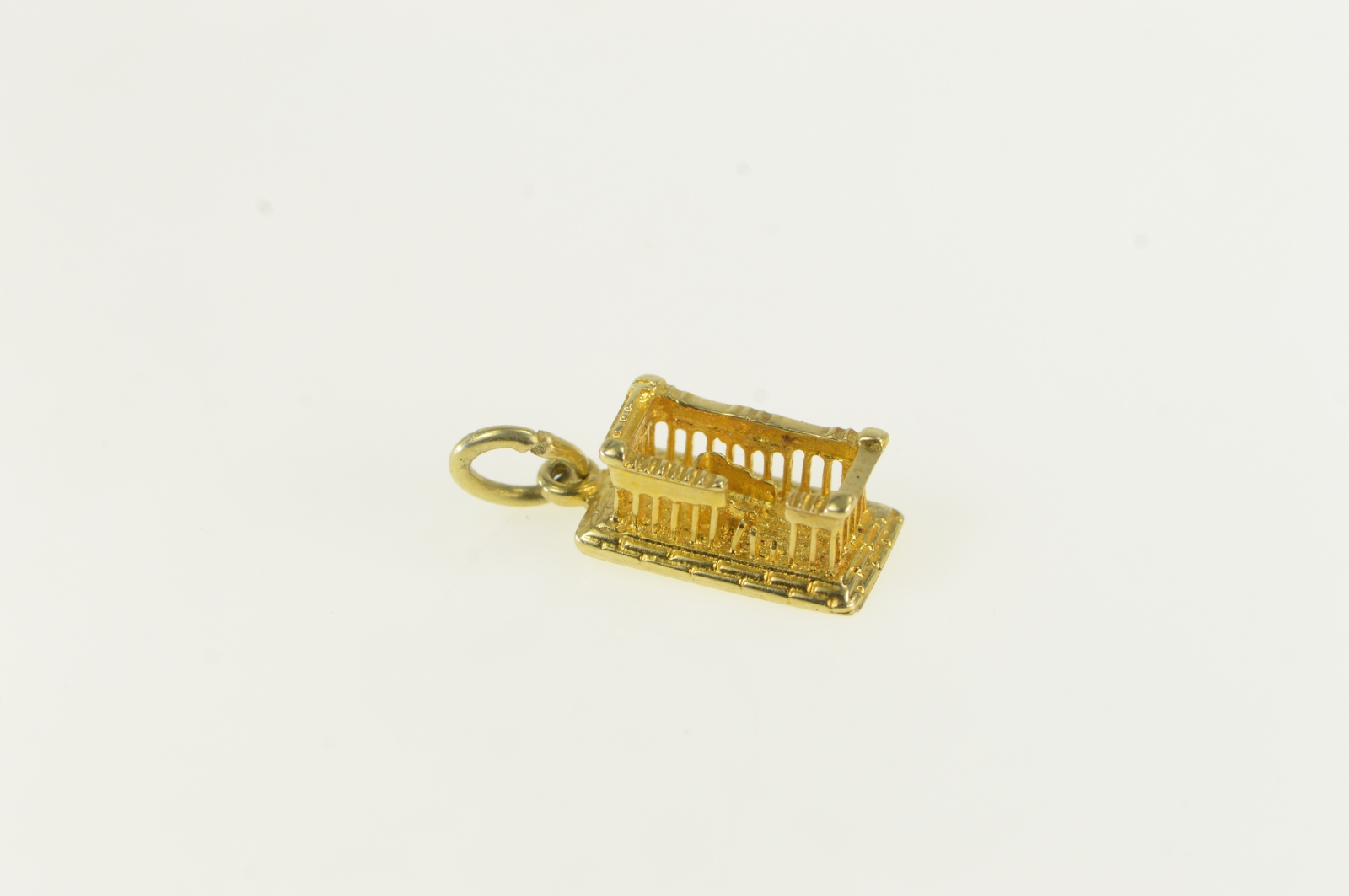 14K 3D Parthenon Vintage Greek Landmark Yellow Gold Charm/Pendant ...