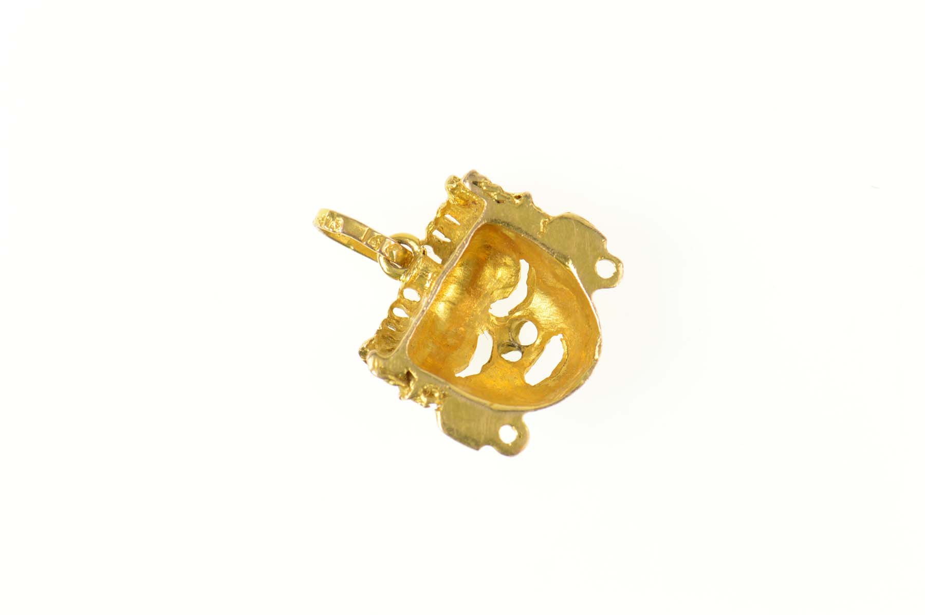 14K 3D Peruvian Ornate Traditional Mask Face Yellow Gold Charm/Pendant ...