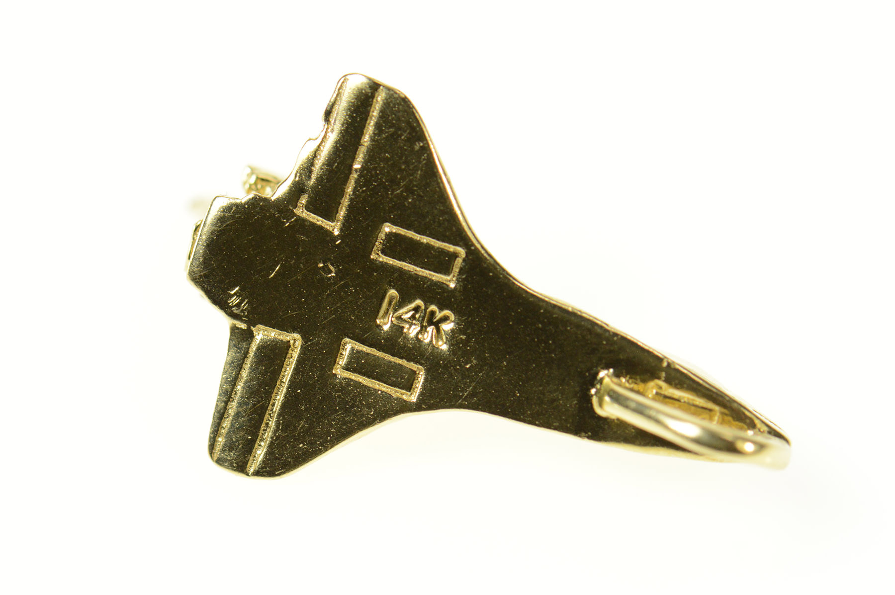 14K 3D Space Shuttle NASA Rocket Ship Yellow Gold Charm/Pendant ...