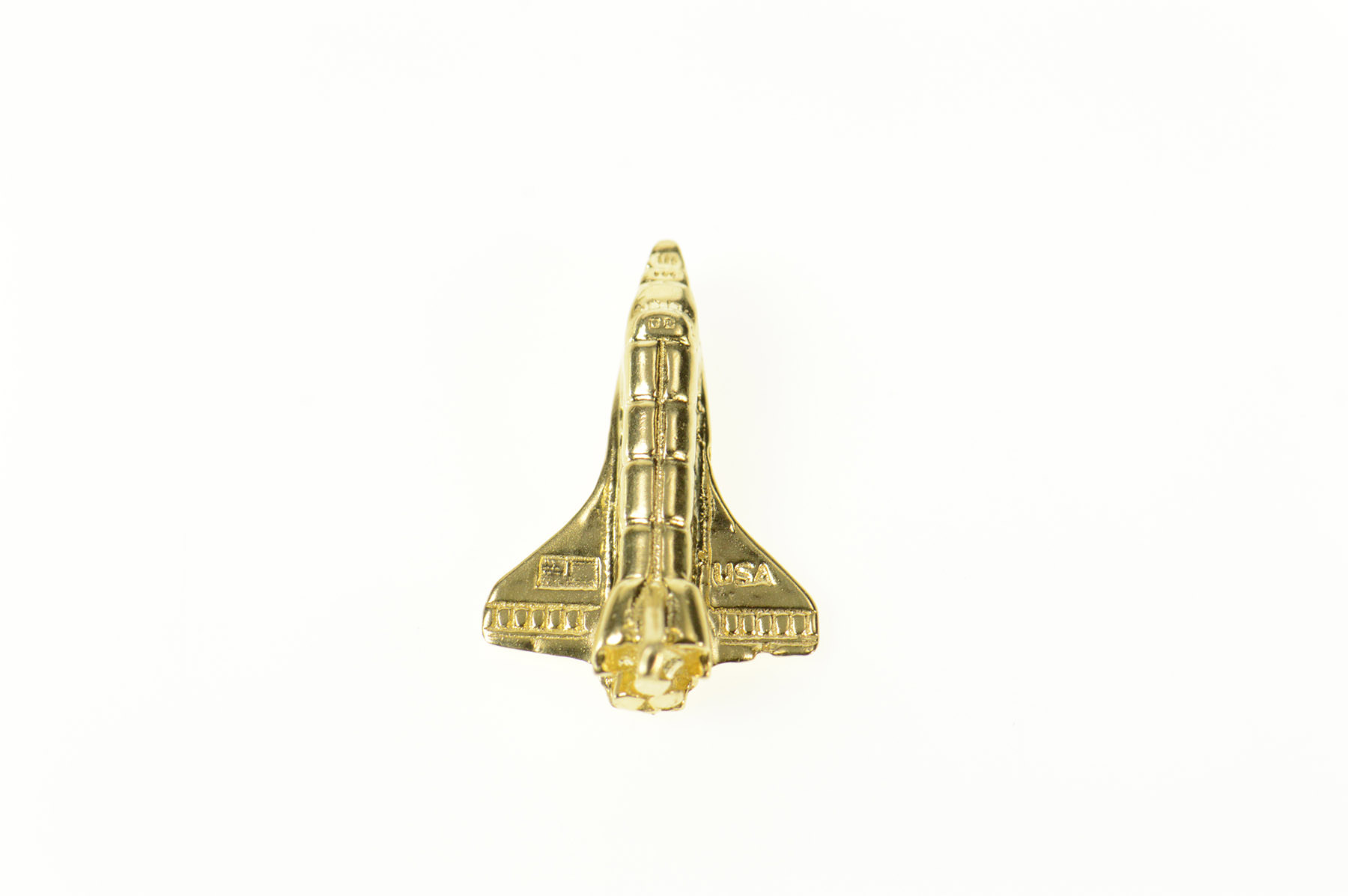 14K 3D Space Shuttle NASA Rocket Ship Yellow Gold Charm/Pendant ...