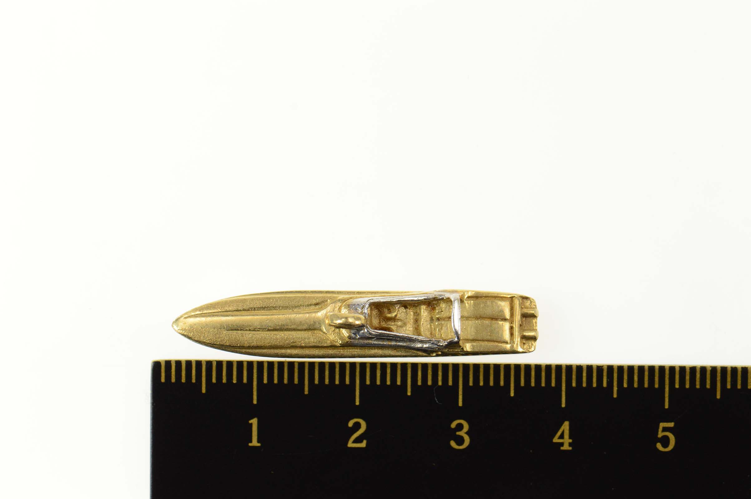 14K 3D Two Tone Speed Boat Boating Yellow Gold Charm/Pendant | Property ...