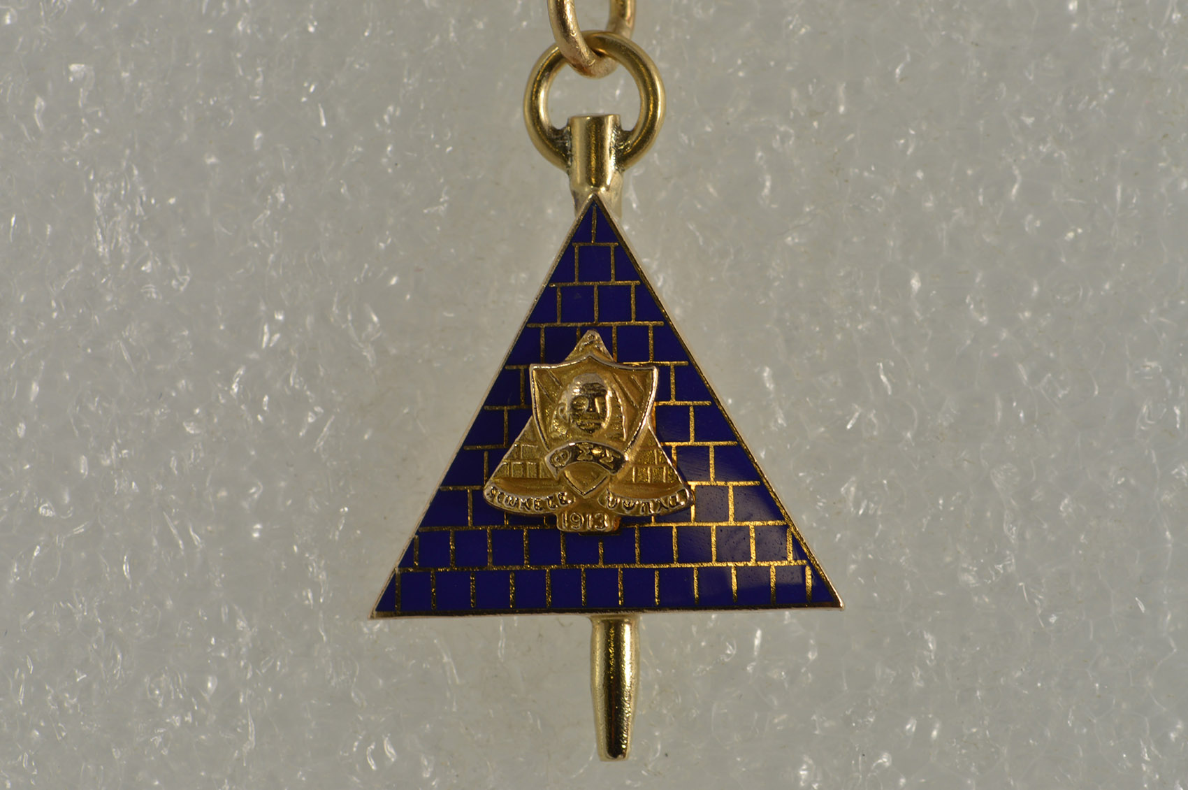 14K 4g Sphinx Pyramid Mason Masonic Enamel Triangle Yellow Gold Pendant ...