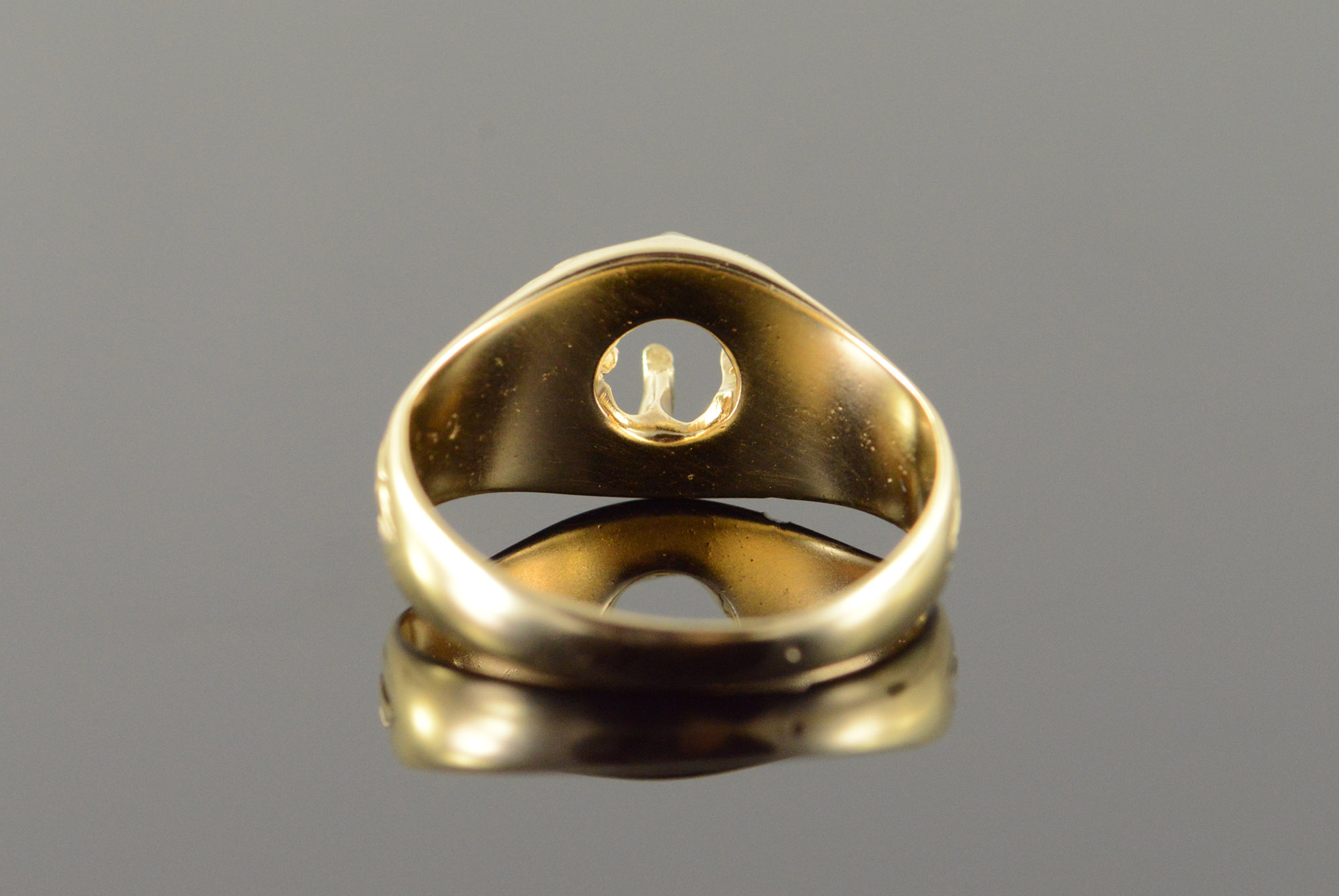 14K 5.2g 5mm Gypsy Prong Victorian Style Vintage Setting Mounting Mount ...