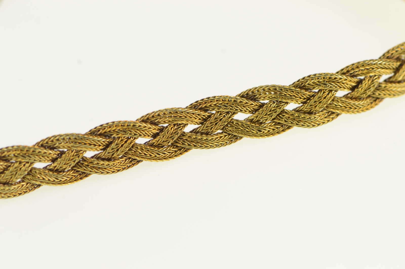 14K 6.25mm Woven Chain Braid Plait Yellow Gold Bracelet 6.75 ...