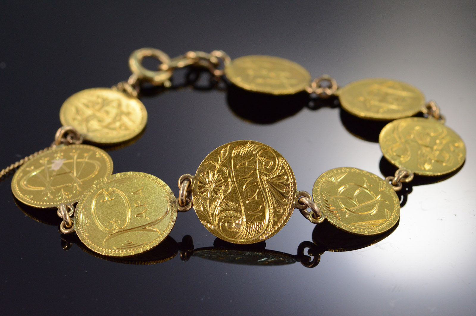 14K (8) $1.00 Authentic United States Coins Love Token Engraved Yellow ...