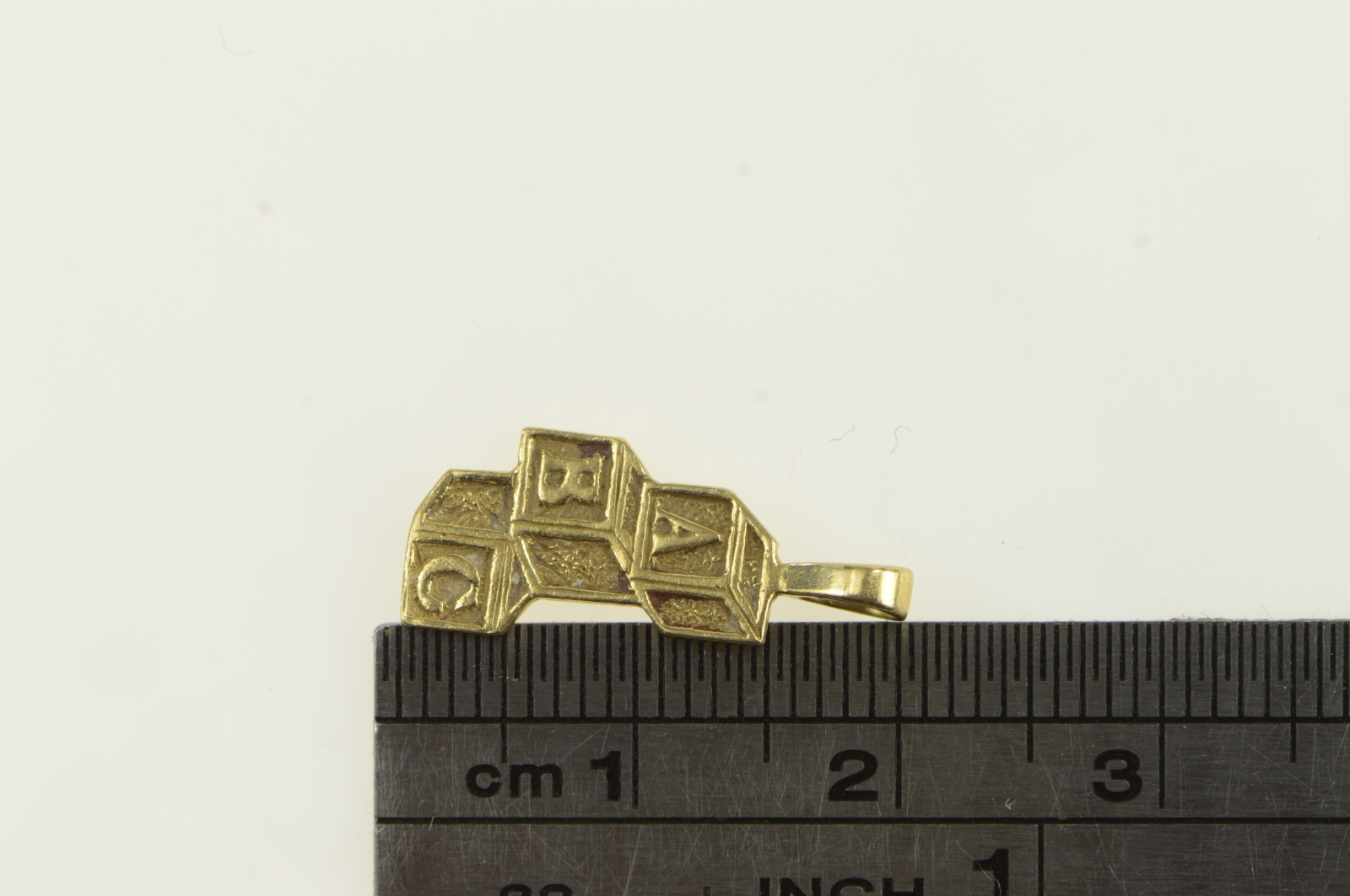 14K ABC Letter Blocks Children Baby Yellow Gold Charm/Pendant ...