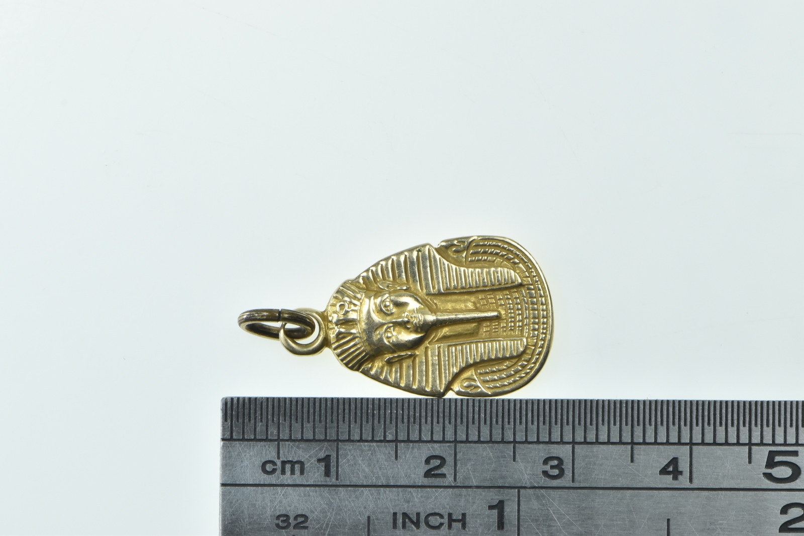 14K Ancient Egyptian Motif Pharaoh King Yellow Gold Charm/Pendant ...
