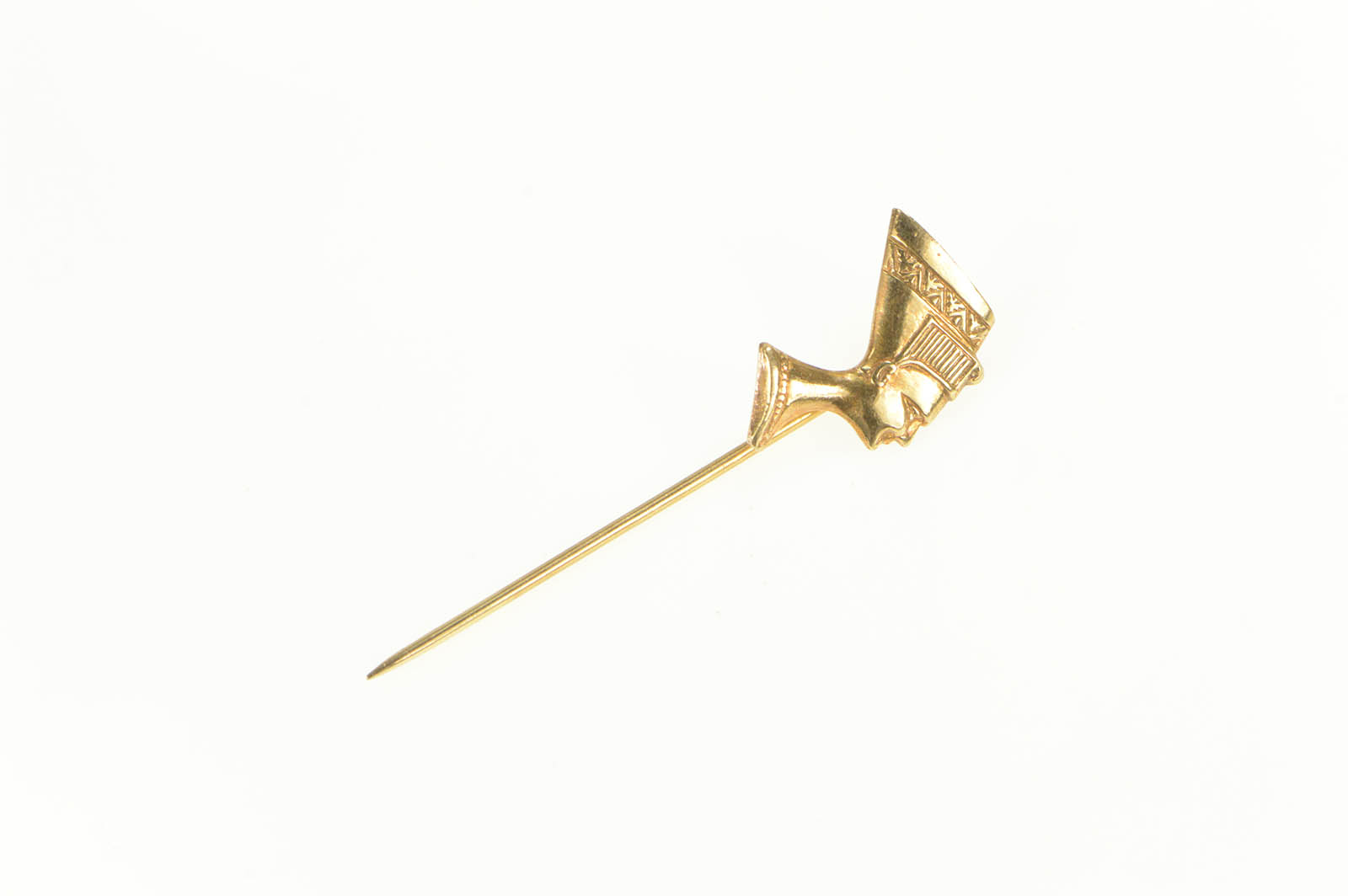 14K Ancient Egyptian Queen Nefertiti Bust Yellow Gold Stick Pin ...