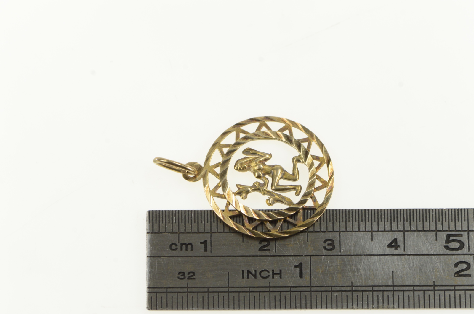 14K Aquarius Vintage Classic Zodiac Sign Yellow Gold Charm/Pendant ...