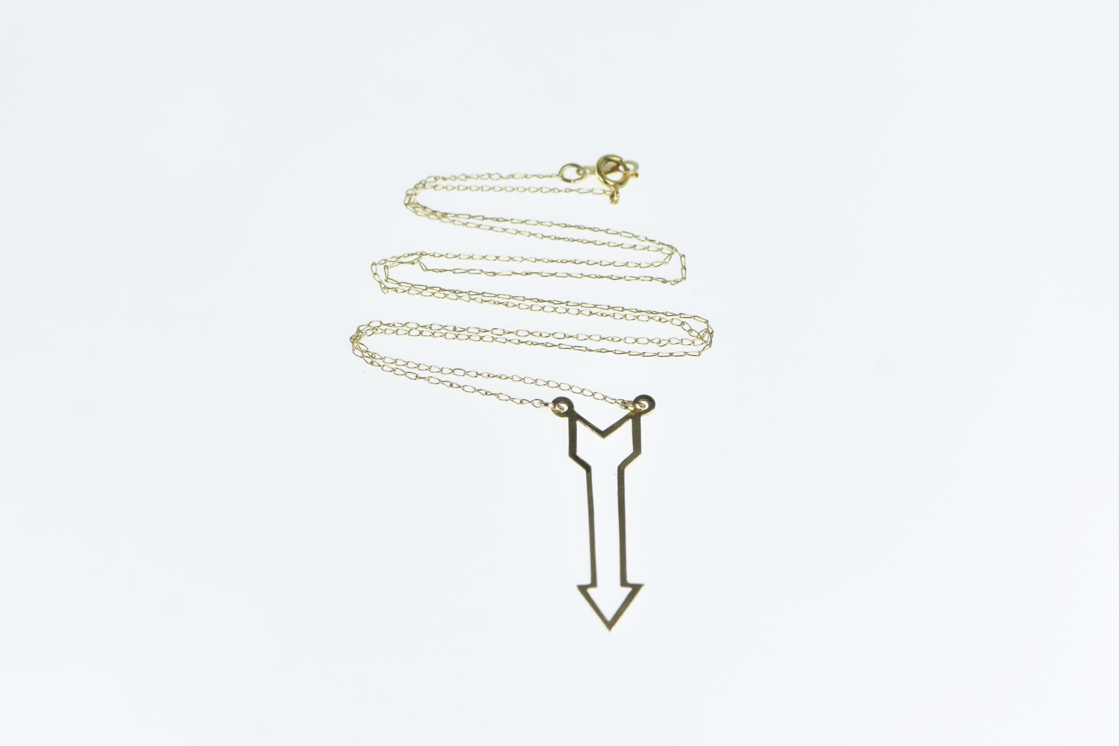 14K Arrow Symbol Cable Chain Link Yellow Gold Necklace 17" | Property Room