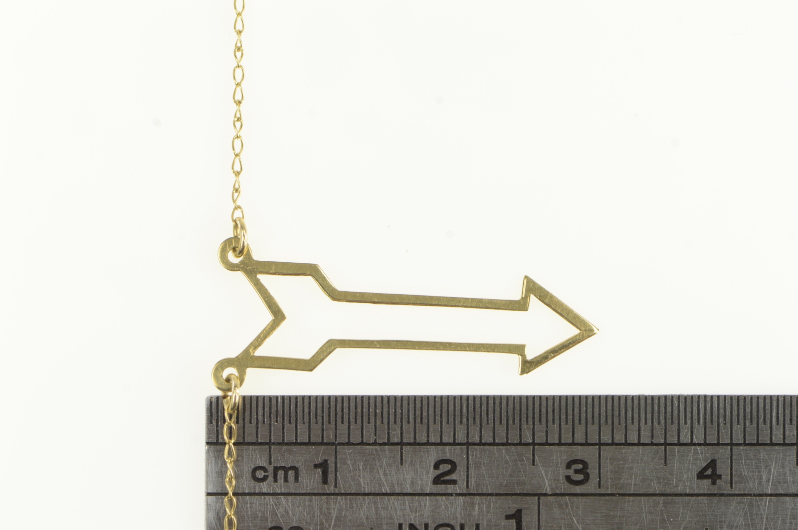 14K Arrow Symbol Vintage Statement Chain Yellow Gold Necklace 17 ...