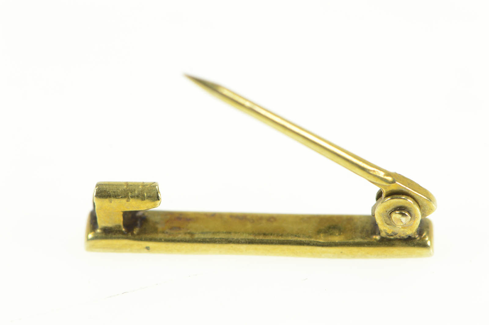 14K Art Deco B Cursive Monogram Square Bar Yellow Gold Pin/Brooch ...