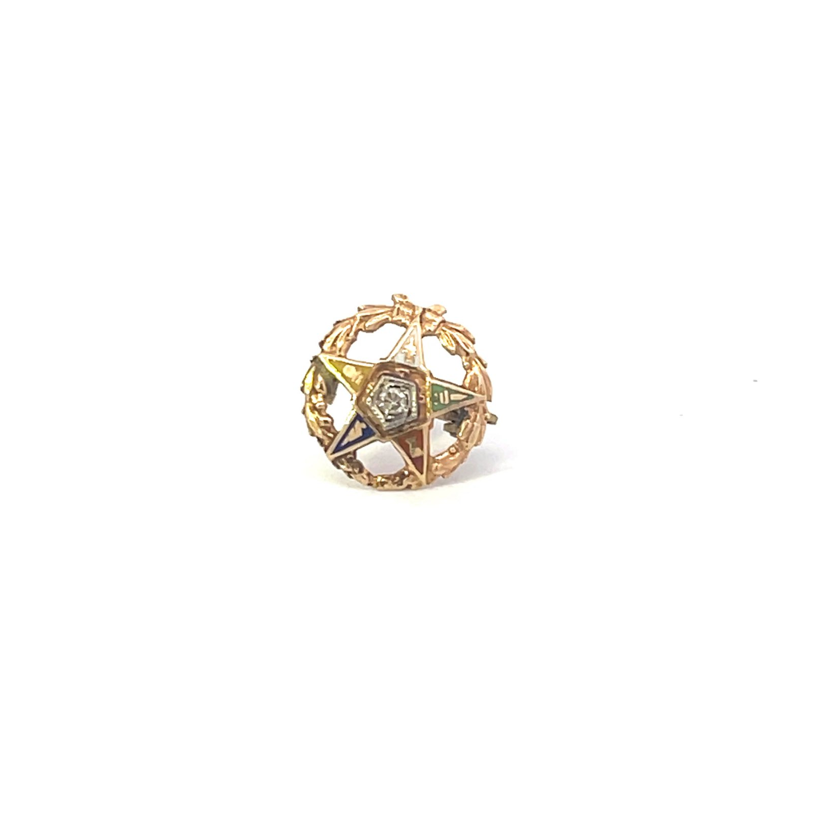 14K Art Deco Enamel Order of the Eastern Star Yellow Gold Pin/Brooch ...