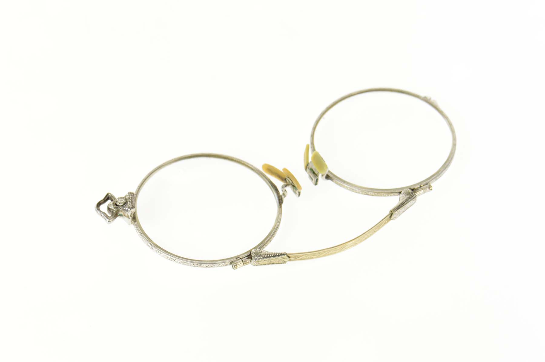 14K Art Deco Ornate Etched Opera Glasses White Gold | Property Room