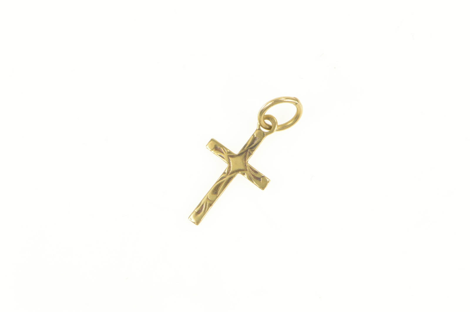 14K Art Deco Vintage Classic Cross Christian Yellow Gold Charm/Pendant ...