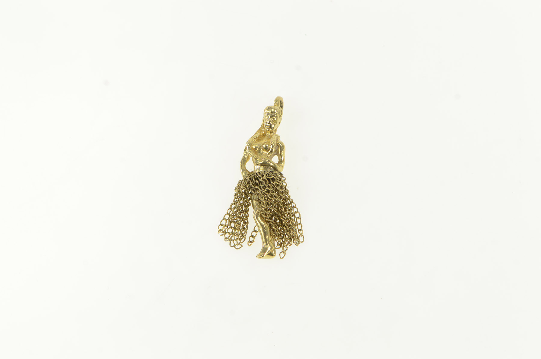 14K Articulated Hawaiian Traditional Hula Dancer Yellow Gold Charm ...