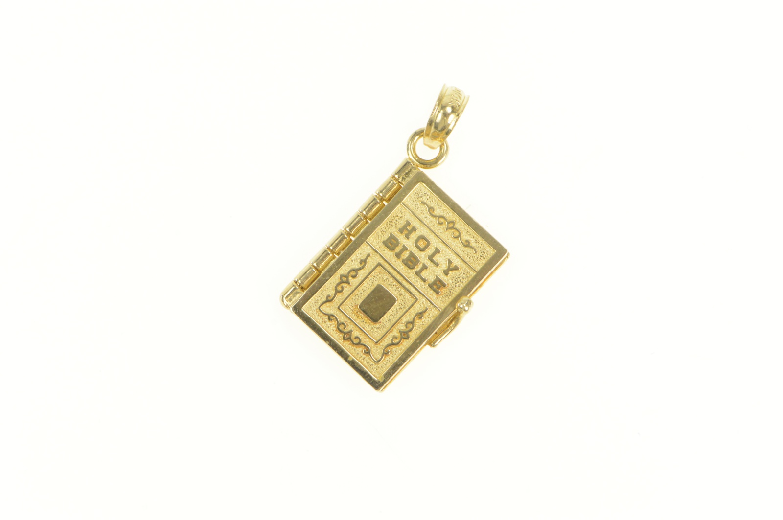 14K Articulated Lords Prayer Holy Bible Book Yellow Gold Charm/Pendant ...