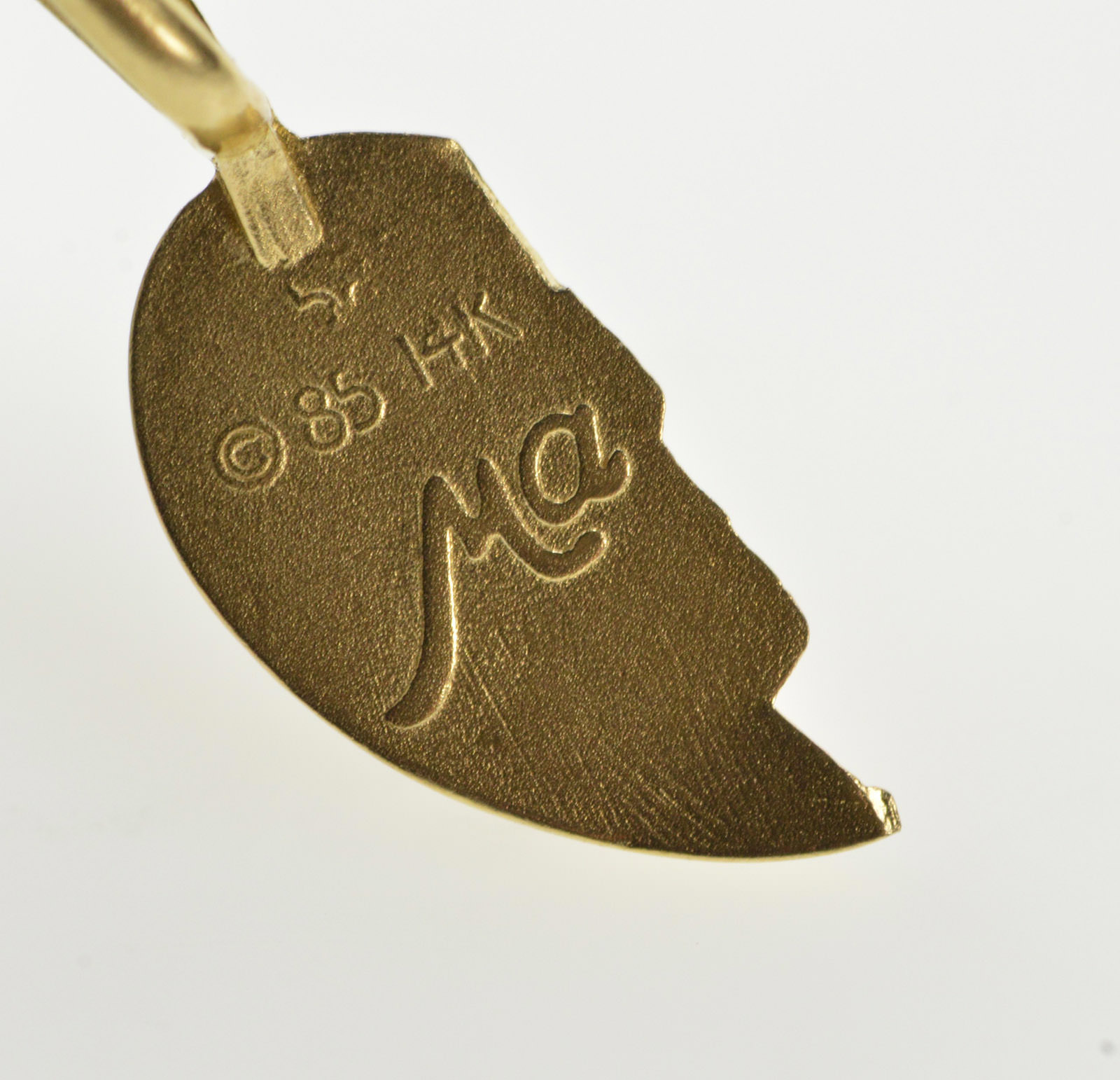 14K Best Friend Half Heart Bond Friendship Symbol Yellow Gold Charm ...