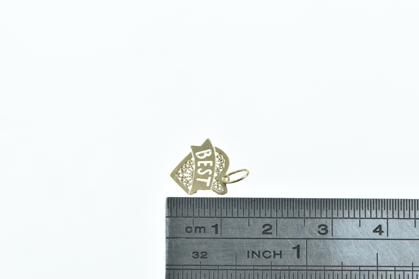 14K Best Friend Half Heart Love Symbol Yellow Gold Charm/Pendant ...