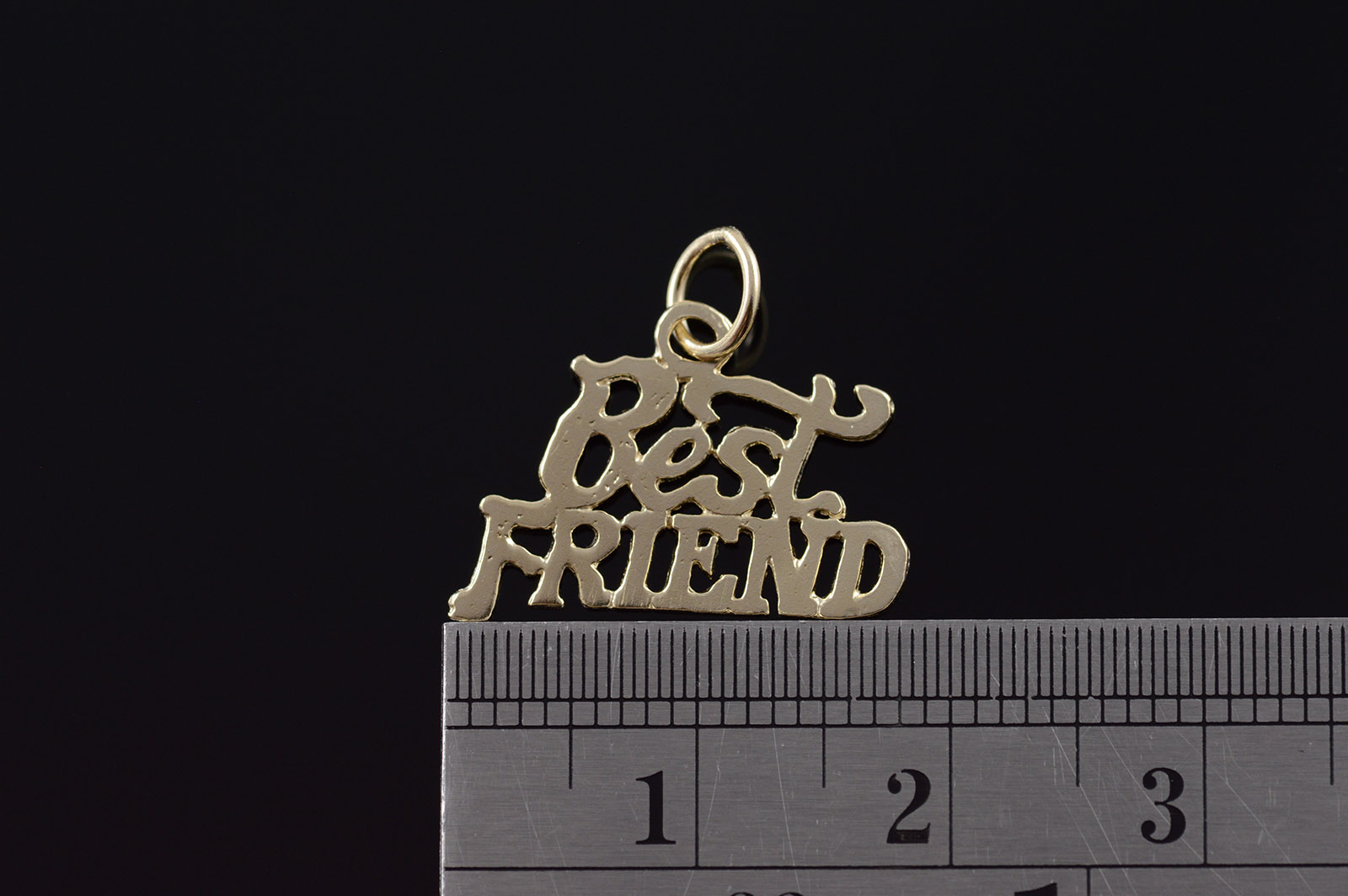 14K Best Friend Word Cut Out Saying Yellow Gold Charm/Pendant ...
