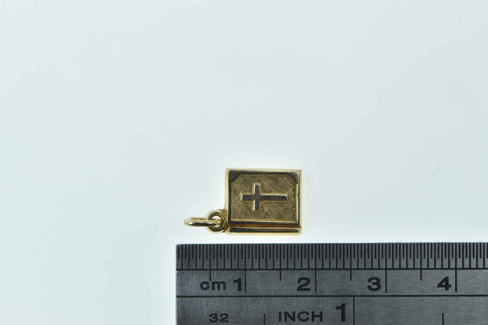 14K Bible Christian Faith Scripture Book Yellow Gold Charm/Pendant ...