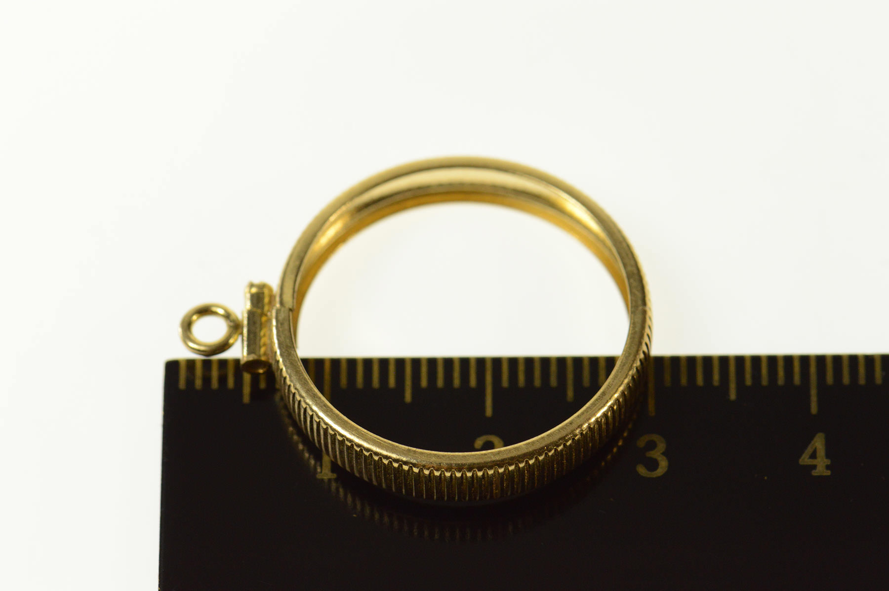 14K British Pound 1 Lb Coin Bezel Holder Yellow Gold Charm/Pendant ...