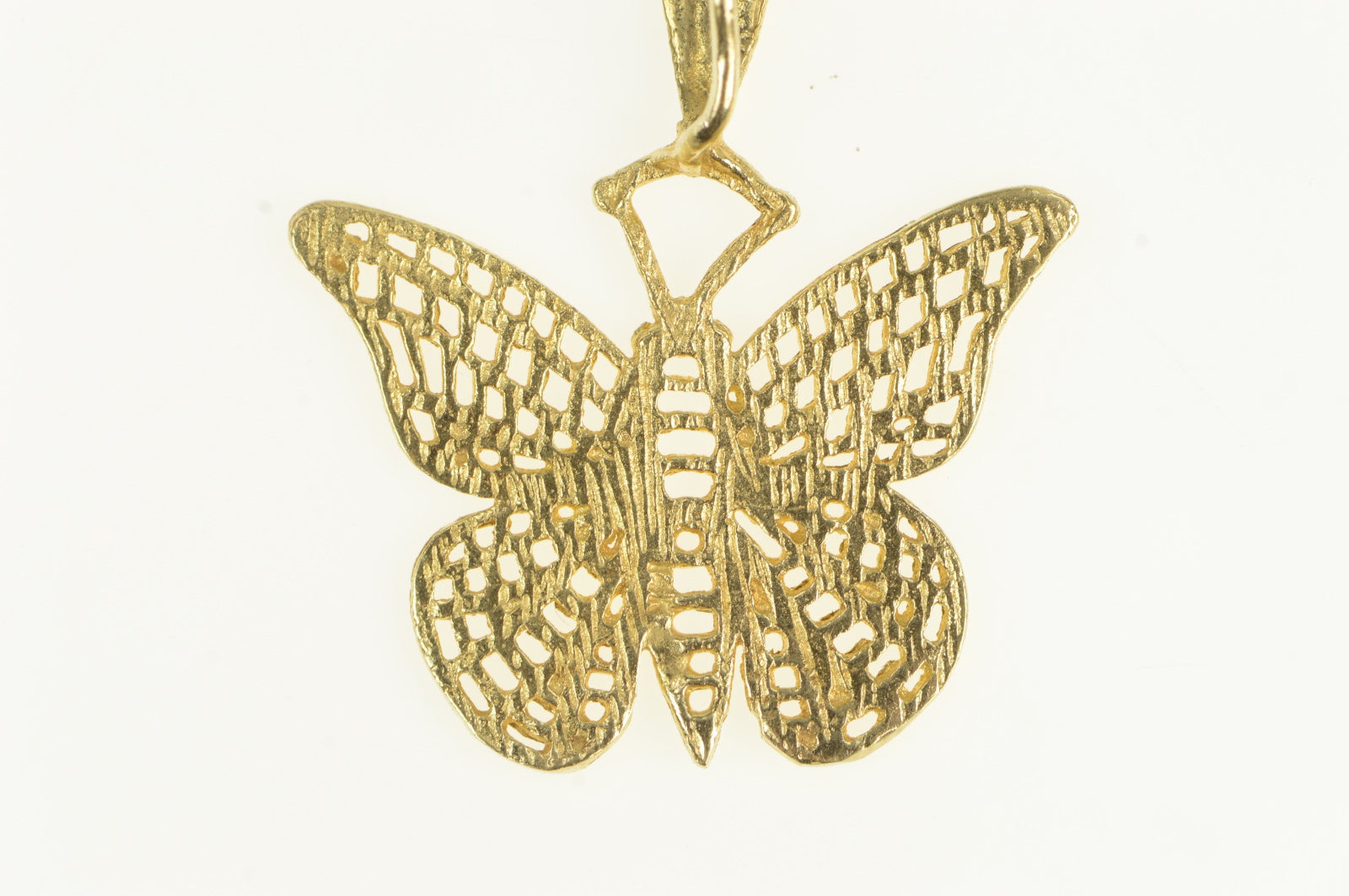14K Butterfly Filigree Change Symbol Vintage Yellow Gold Charm/Pendant ...