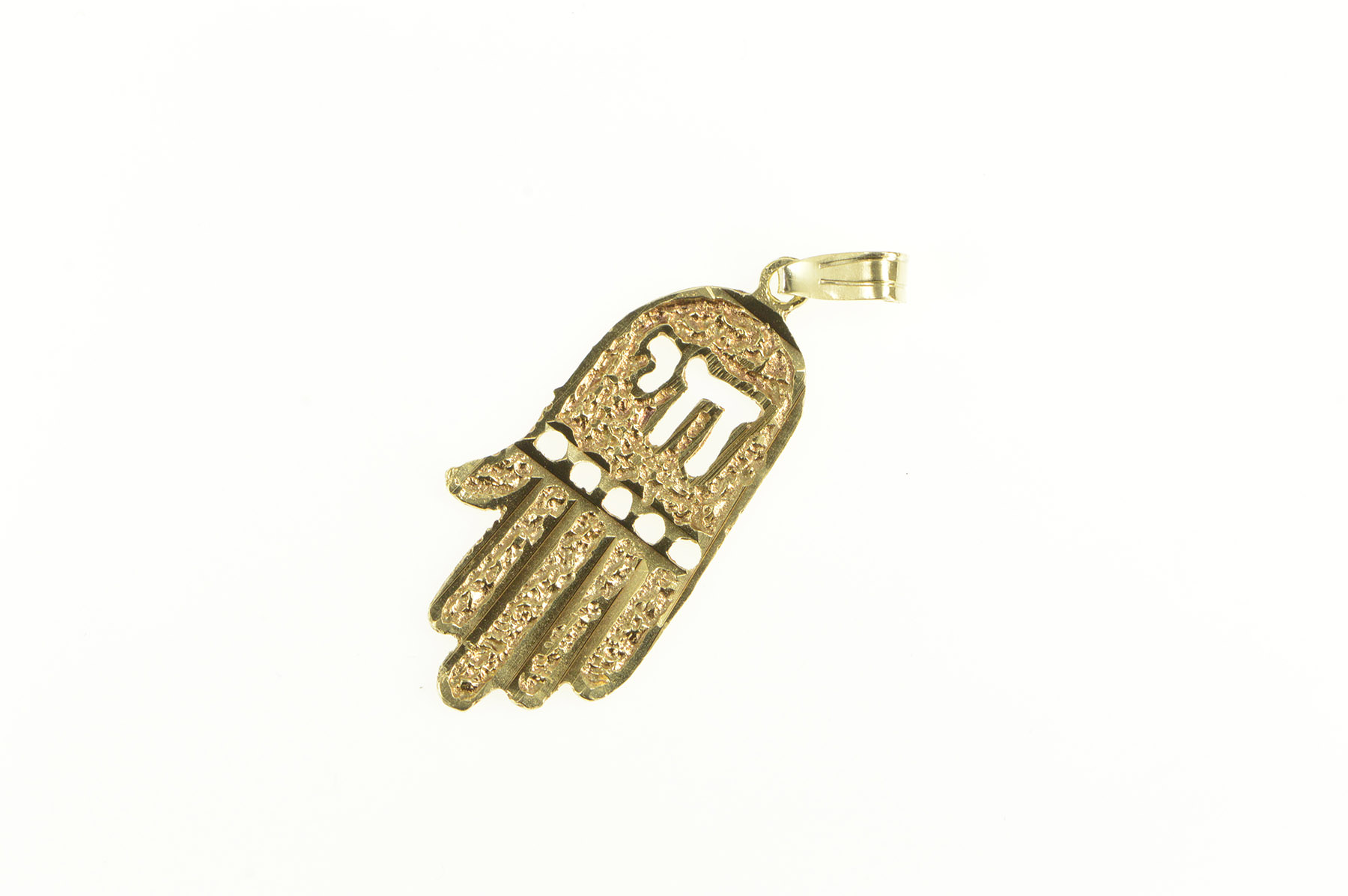 14K Chai Hebrew Hamsa Protection Symbol Yellow Gold Charm/Pendant ...