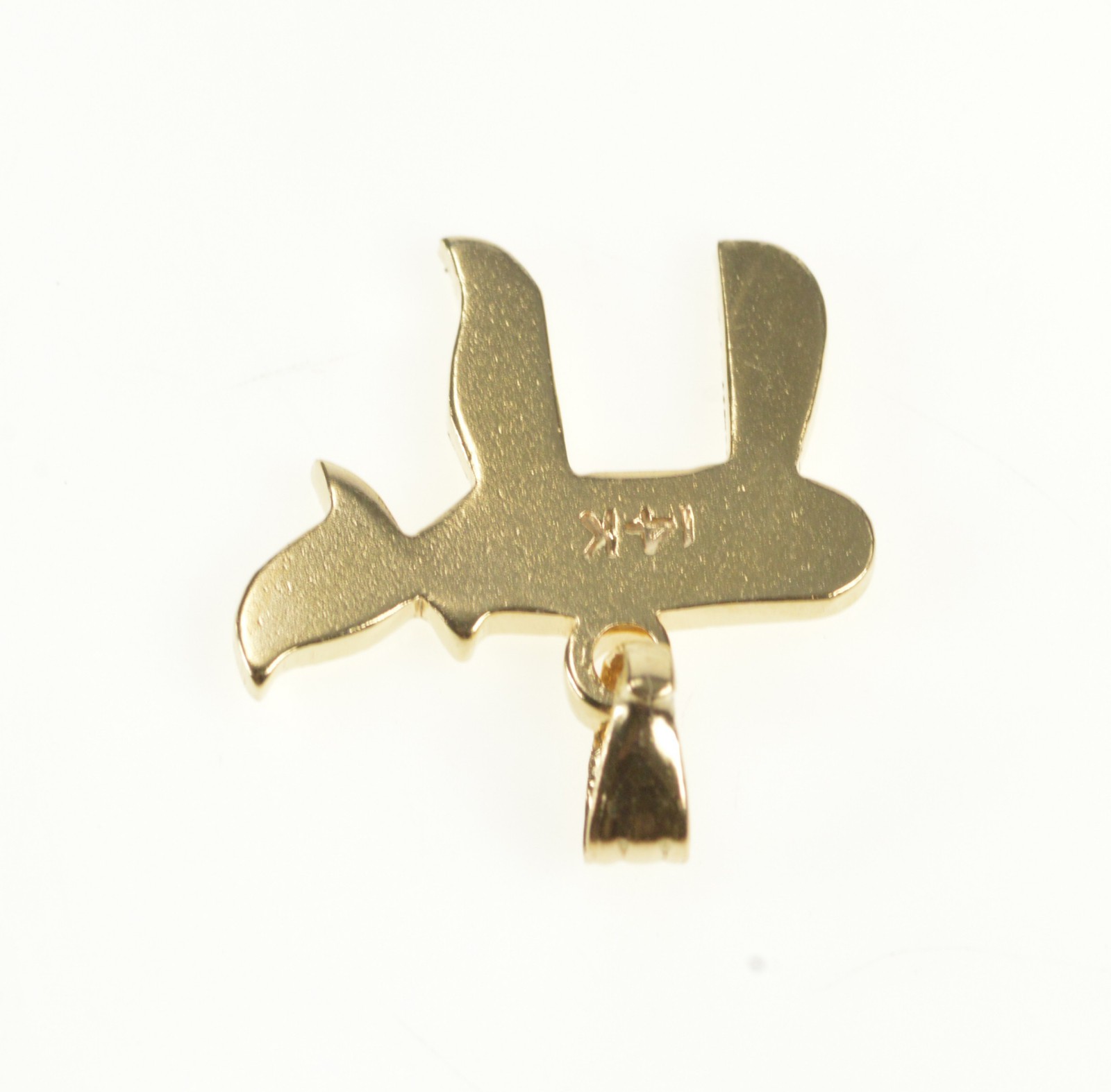 14K Chai Hebrew Life Symbol Crosshatch Textured Yellow Gold Charm ...