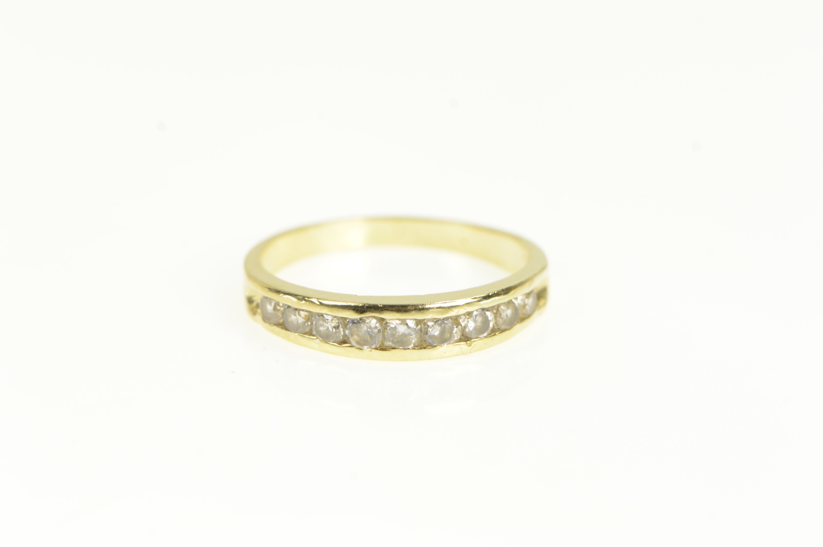 14K Classic Vintage CZ Simple Wedding Band Yellow Gold Ring, Size 5.5 ...