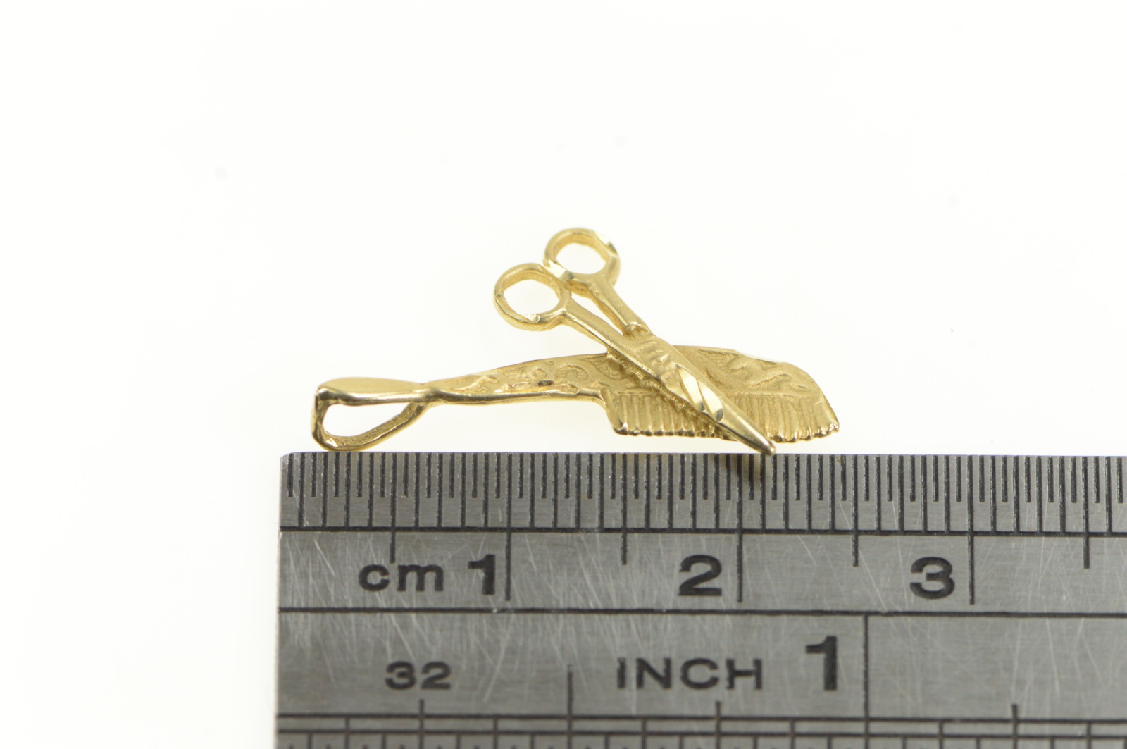 14K Comb Scissors Hair Dresser Barber Stylist Yellow Gold Charm/Pendant ...