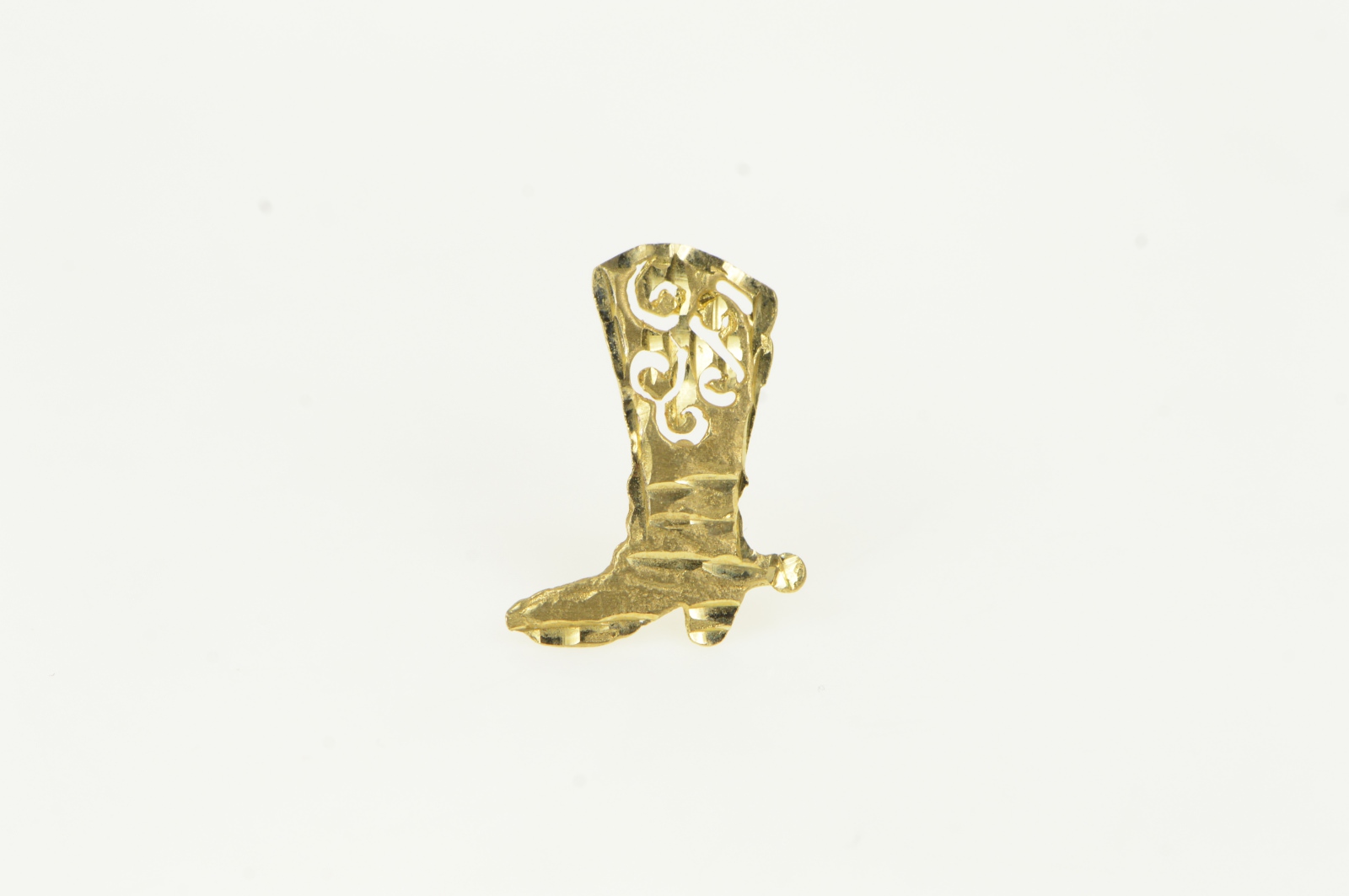 14K Cowboy Boot Western Southern Scroll Lapel Yellow Gold Pin/Brooch ...